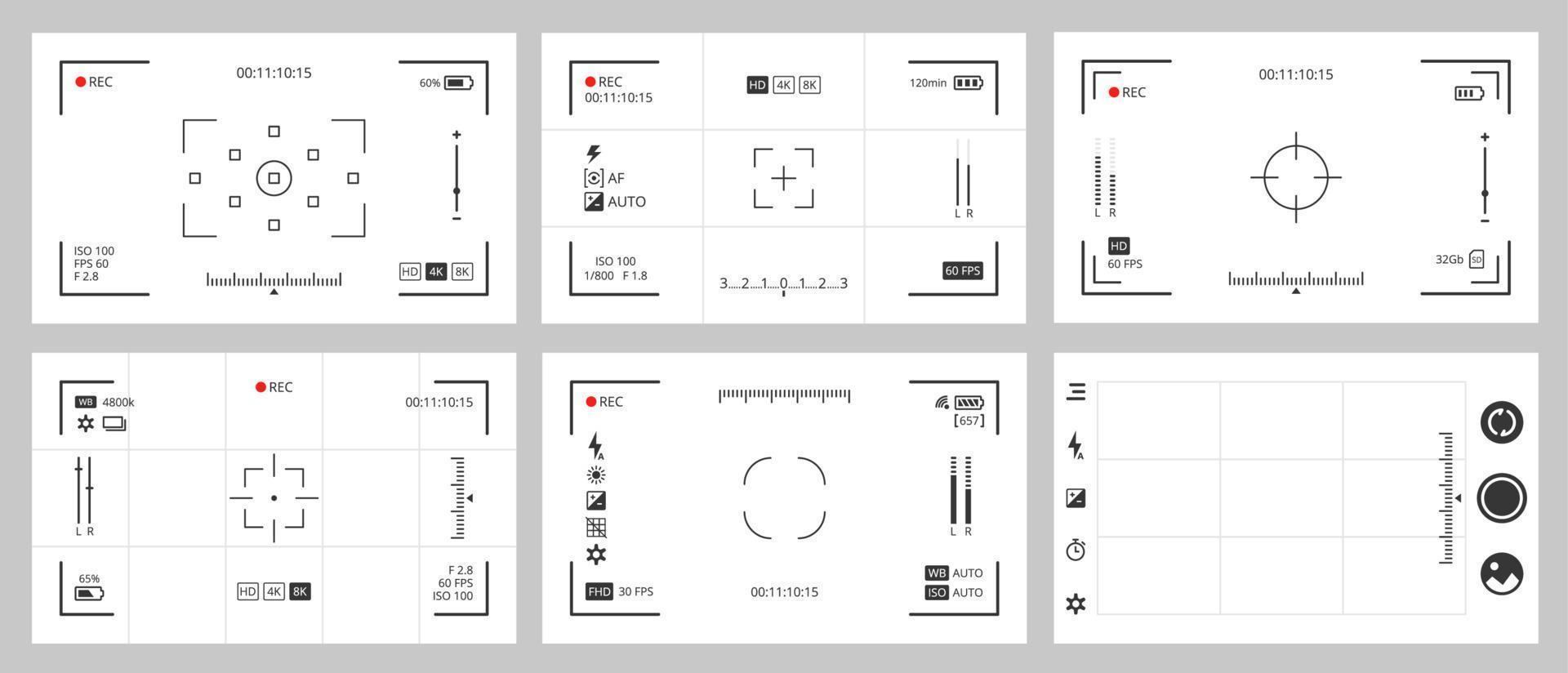 Camera viewfinder, camcorder focus screens set 16545257 Vector Art at ... Camera viewfinder, camcorder focus screens set 16545257 Vector Art at ...