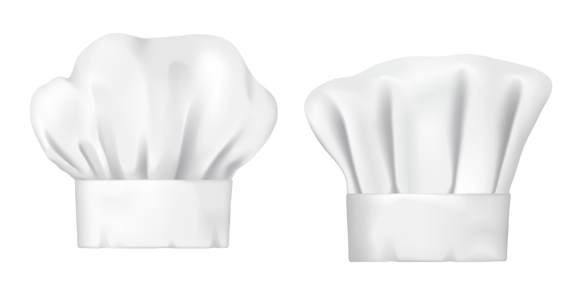 White chef hat and baker toque realistic 3d 16545492 Vector Art at Vecteezy