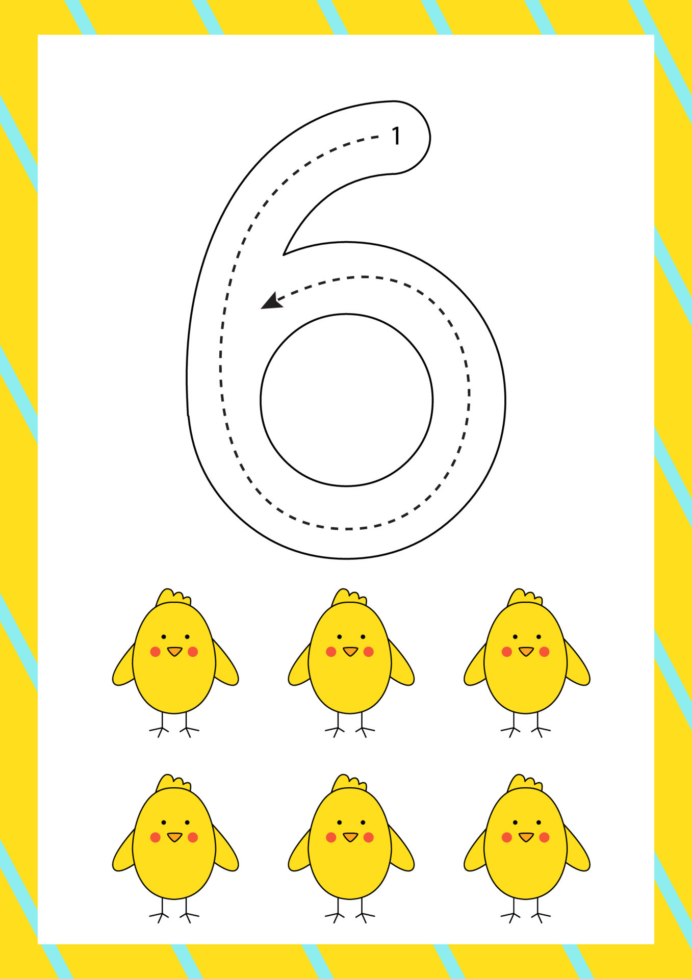 Easter flashcard how to write number six. Worksheet for kids. 16545984 ... Easter flashcard how to write number six. Worksheet for kids. 16545984 ...