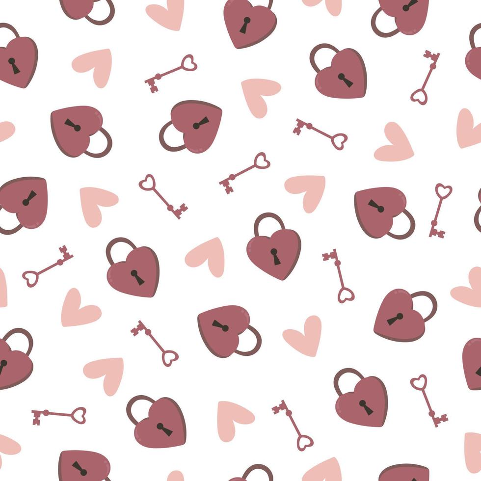 Seamless pattern with heart shaped lock and key. Valentines day concept ...