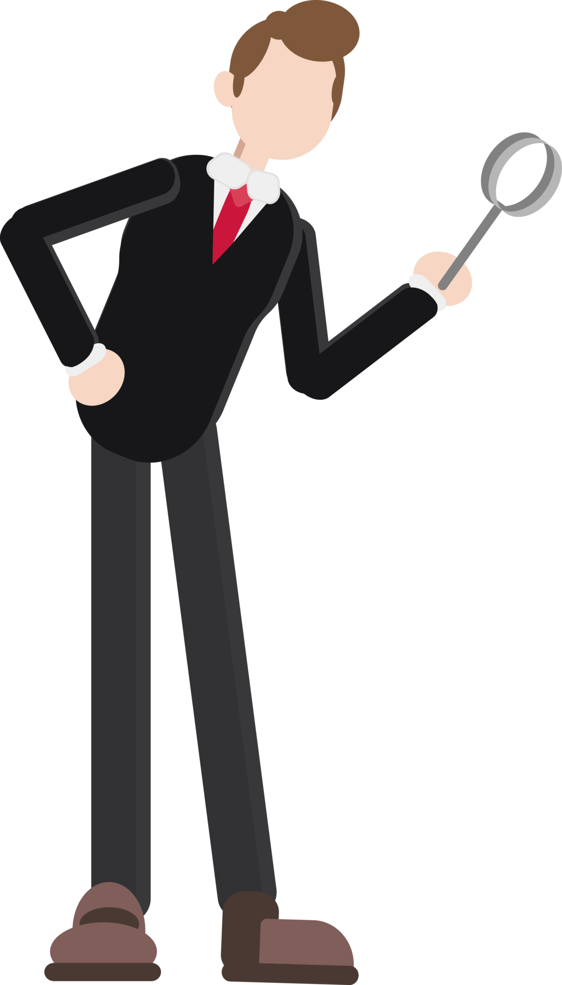 character of a worker posing holding a magnifying glass, finding idea ... character of a worker posing holding a magnifying glass, finding idea ...