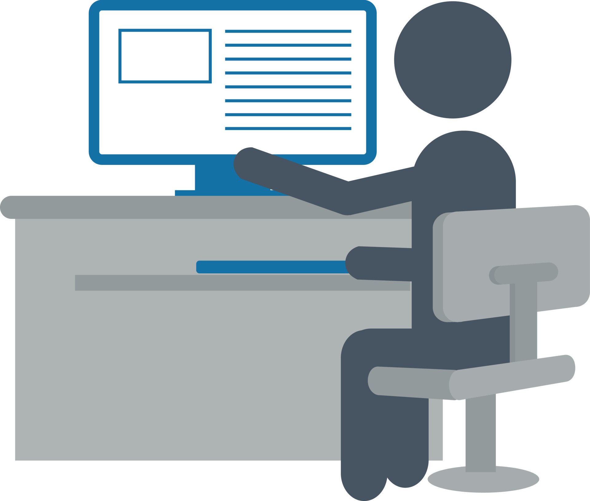 working on the computer 16554968 Vector Art at Vecteezy