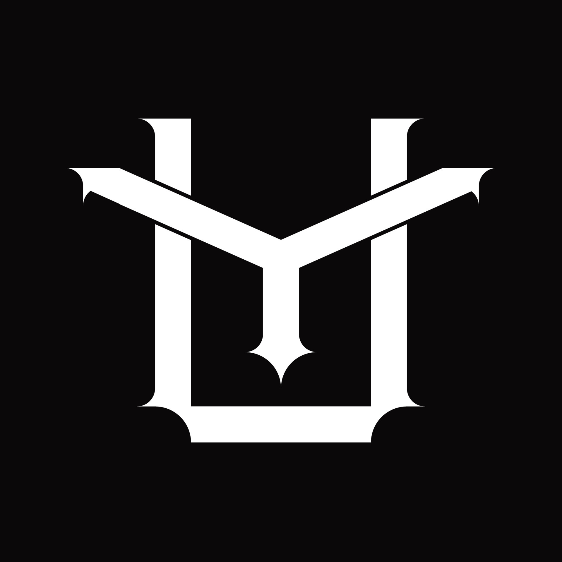 Yu Logo Monogram With Vintage Overlapping Linked Style Design Template