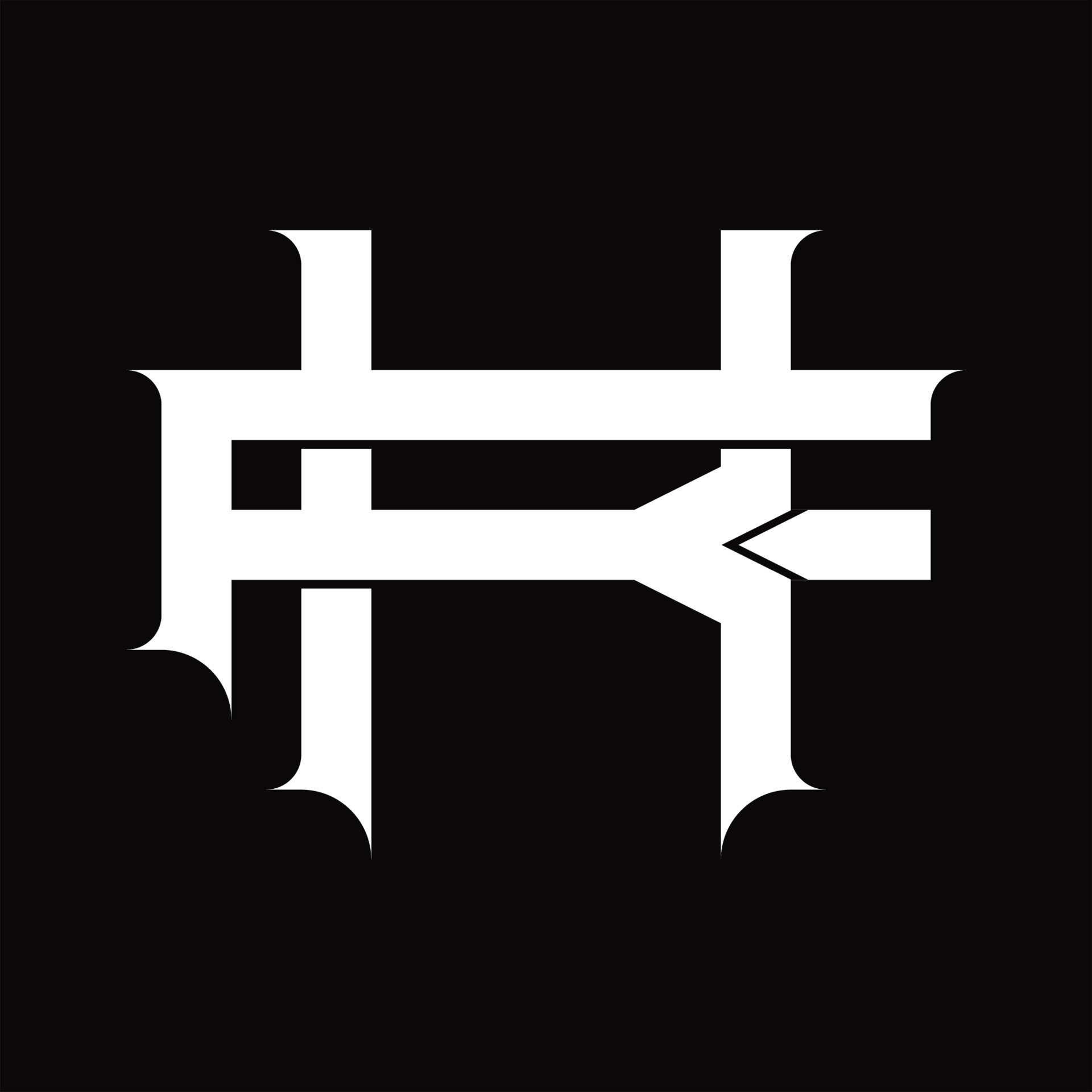 Fk Logo Monogram With Vintage Overlapping Linked Style Design Template