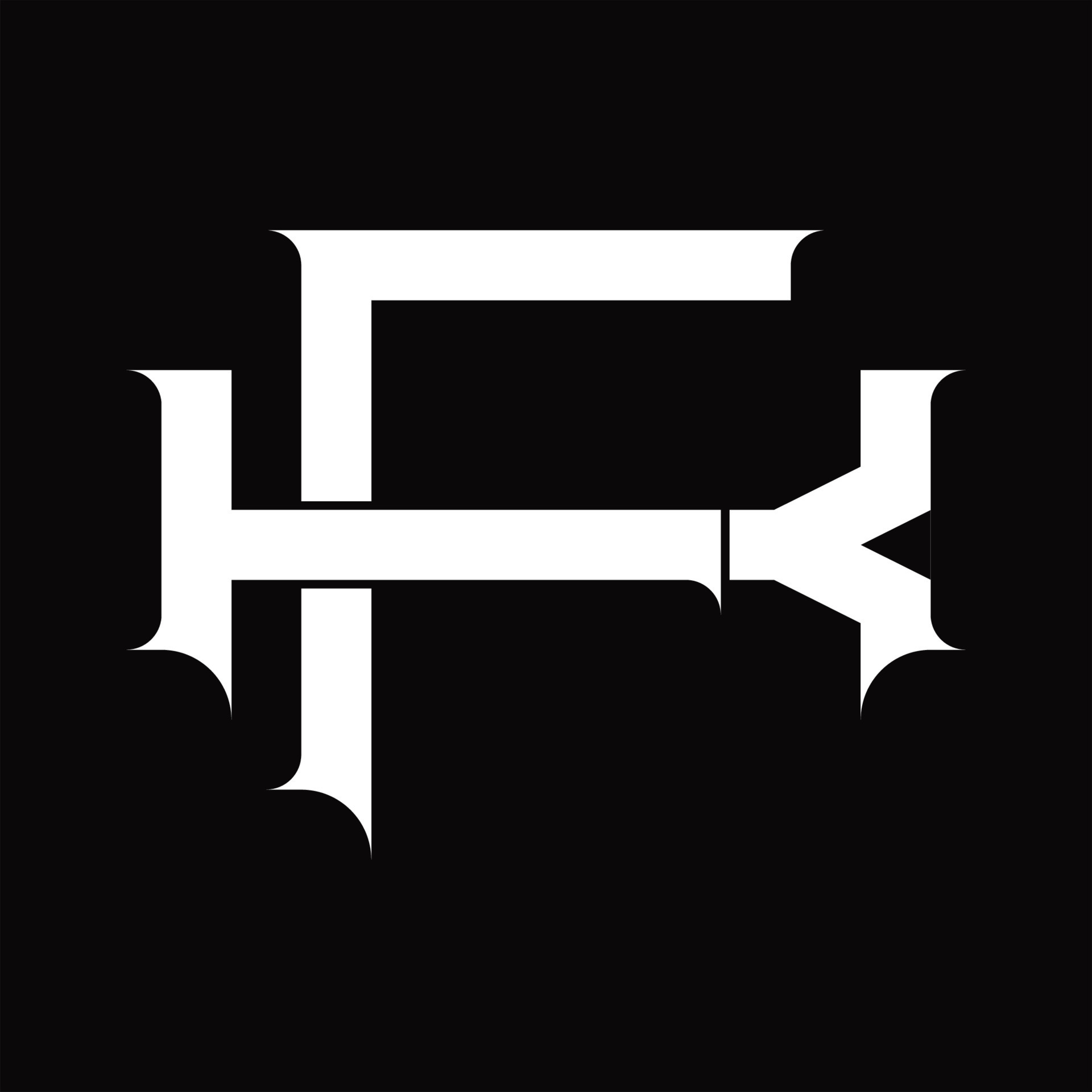 Kf Logo Monogram With Vintage Overlapping Linked Style Design Template