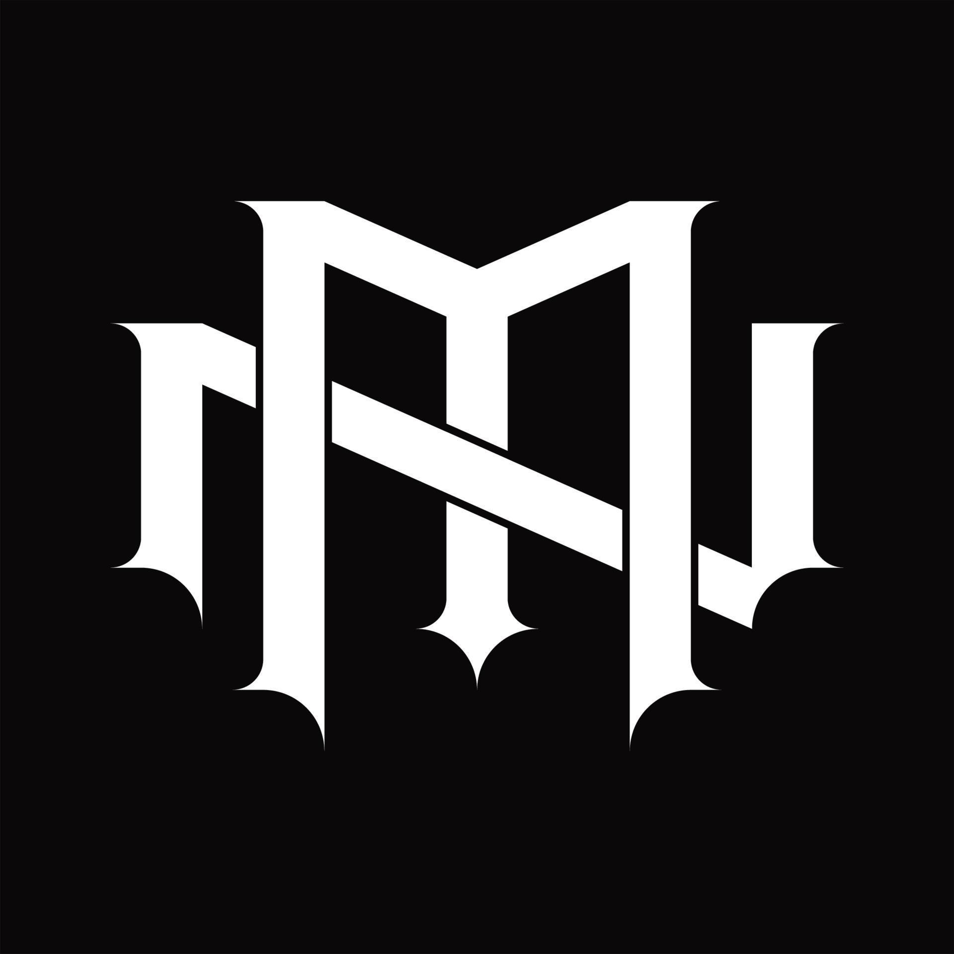 Nm Logo Monogram With Vintage Overlapping Linked Style Design Template