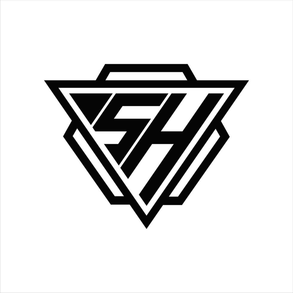 SH Logo monogram with triangle and hexagon template 16566312 Vector Art ... SH Logo monogram with triangle and hexagon template 16566312 Vector Art ...