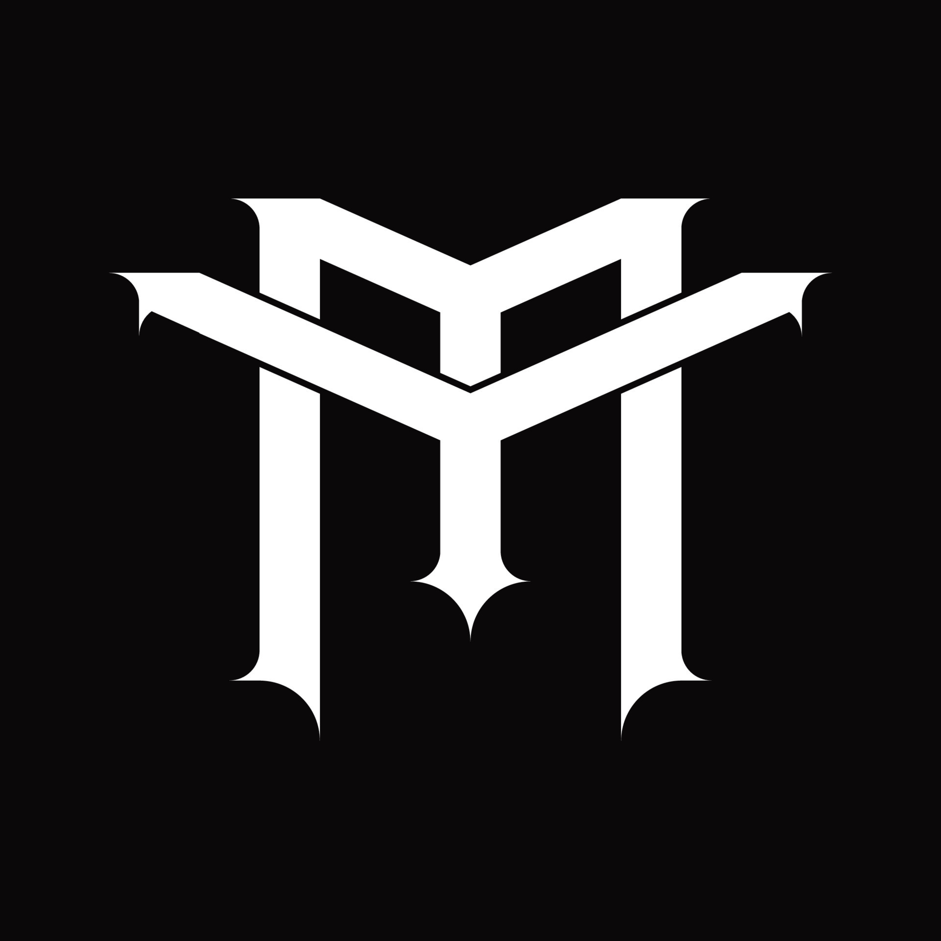 Ym Logo Monogram With Vintage Overlapping Linked Style Design Template