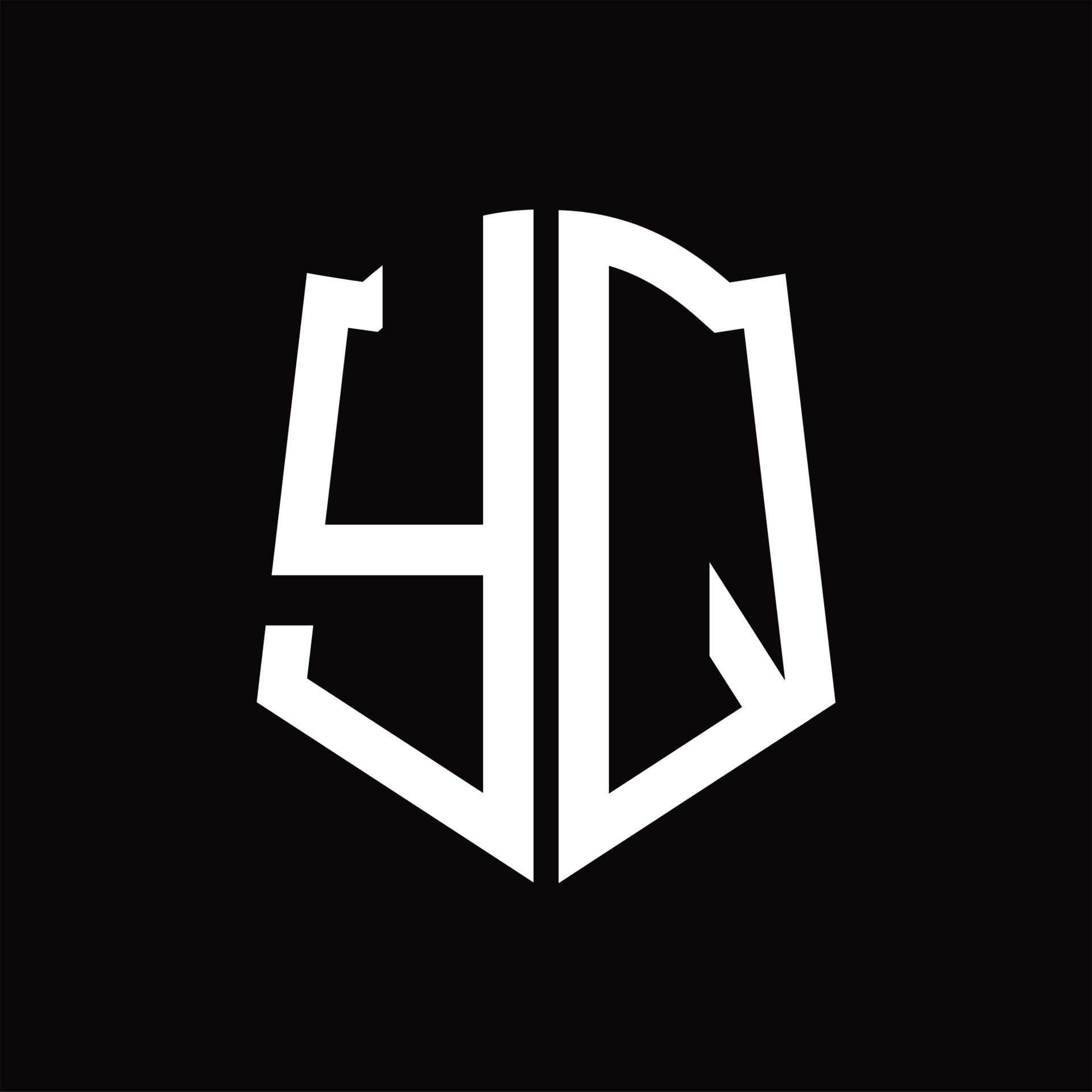 YQ Logo monogram with shield shape ribbon design template 16566899 Vector Art at Vecteezy