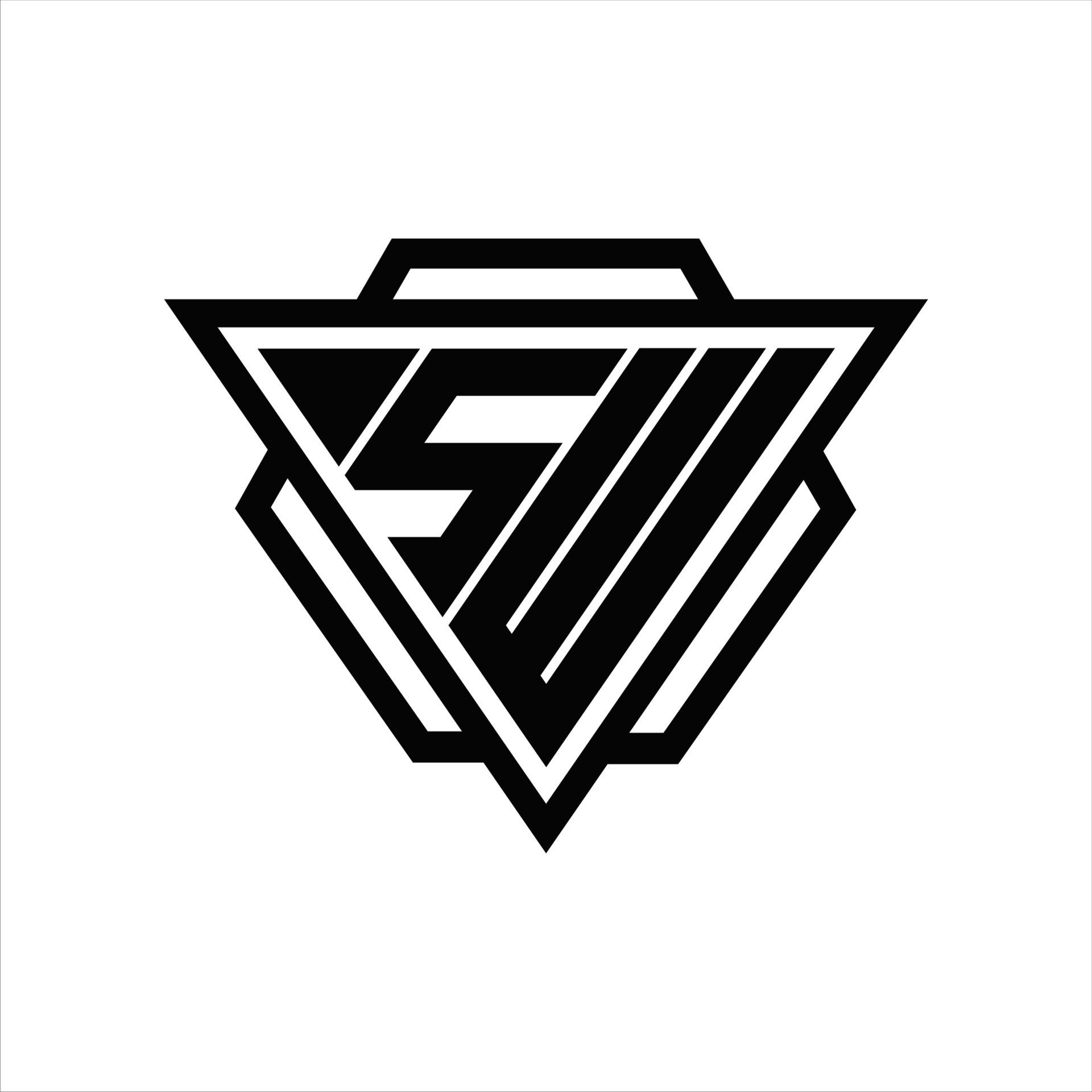 Sw Logo Monogram With Triangle And Hexagon Template 16567053 Vector Art At Vecteezy