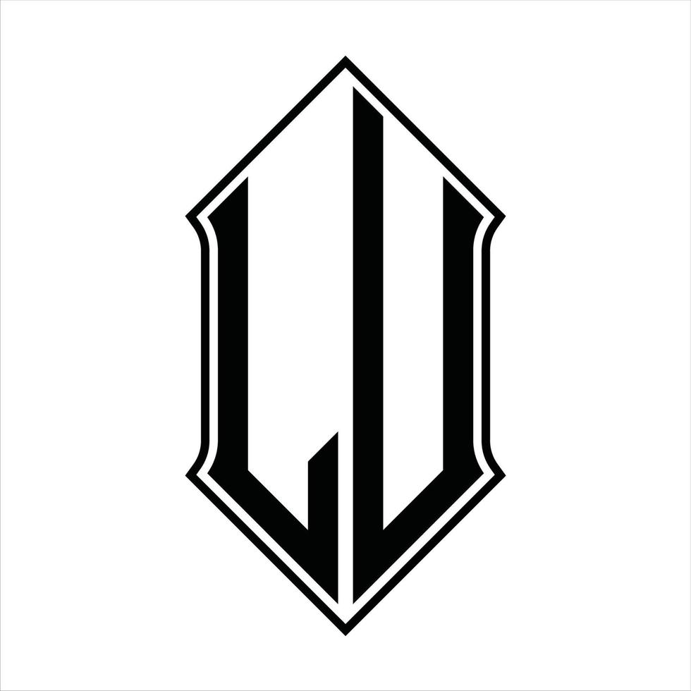 monograma de logotipo con forma de escudo y plantilla de diseño de ...