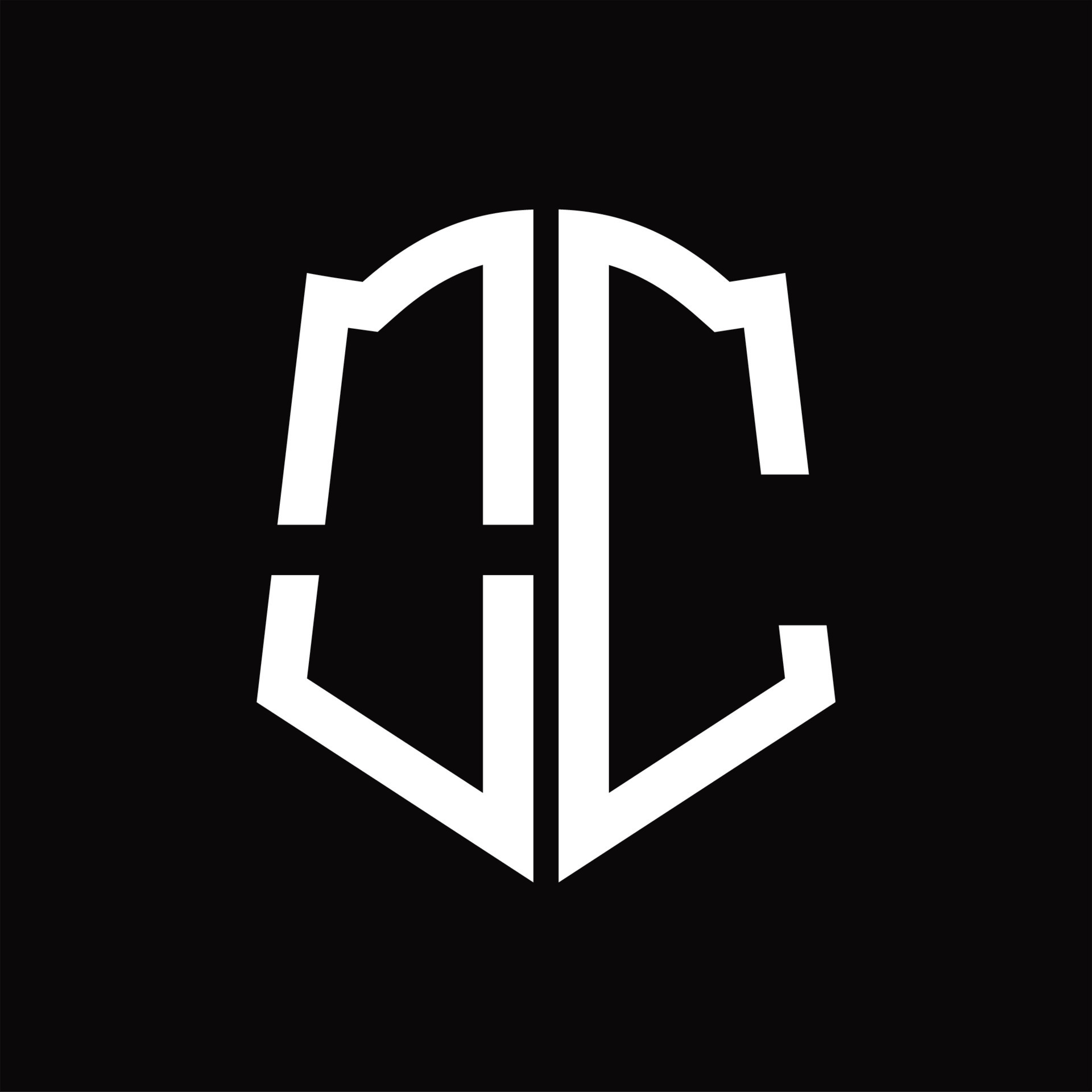 Oc Logo Monogram With Shield Shape Ribbon Design Template 16568845 Vector Art At Vecteezy