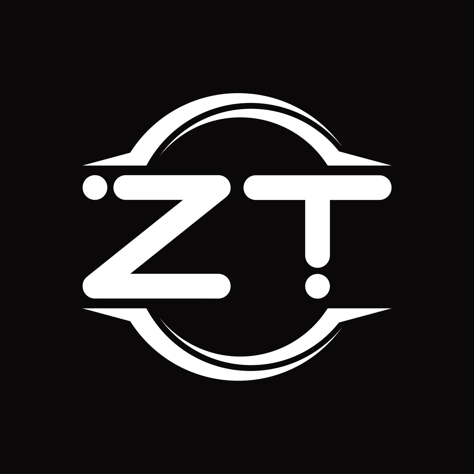 ZT Logo monogram with circle rounded slice shape design template 16568876 Vector Art at Vecteezy