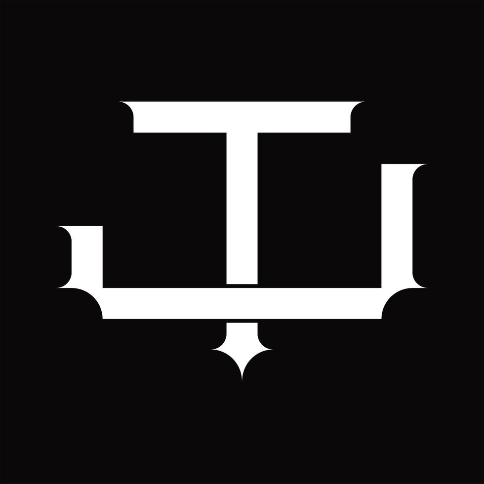 Jt Logo Monogram With Vintage Overlapping Linked Style Design Template