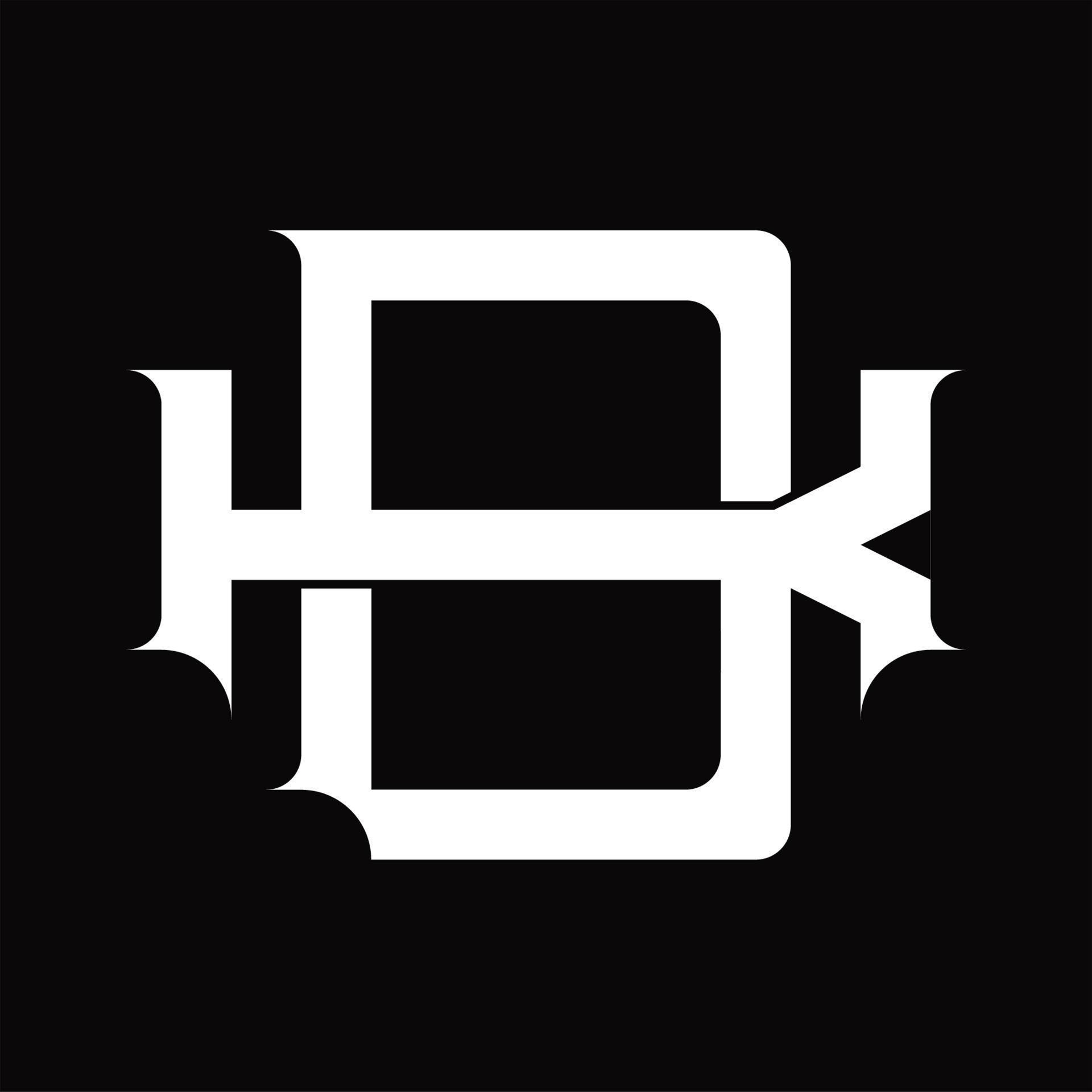 Kd Logo Monogram With Vintage Overlapping Linked Style Design Template
