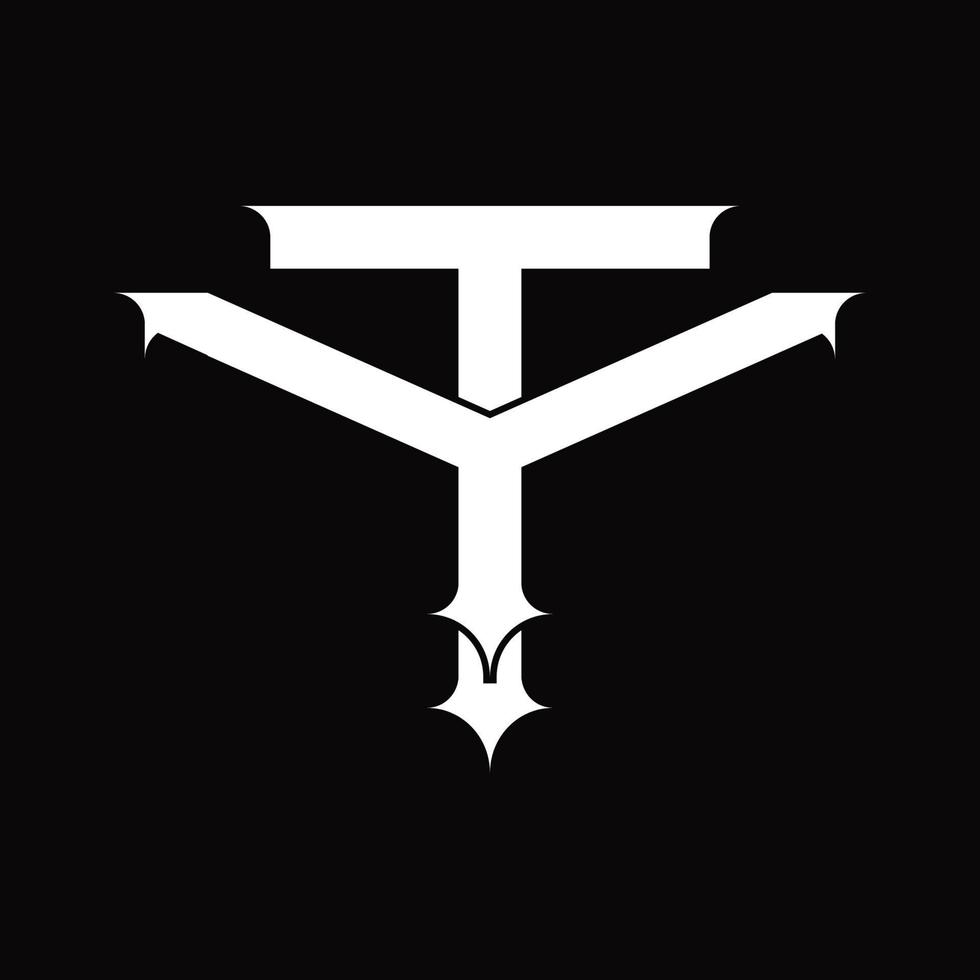 Yt Logo Monogram With Vintage Overlapping Linked Style Design Template 16569777 Vector Art At