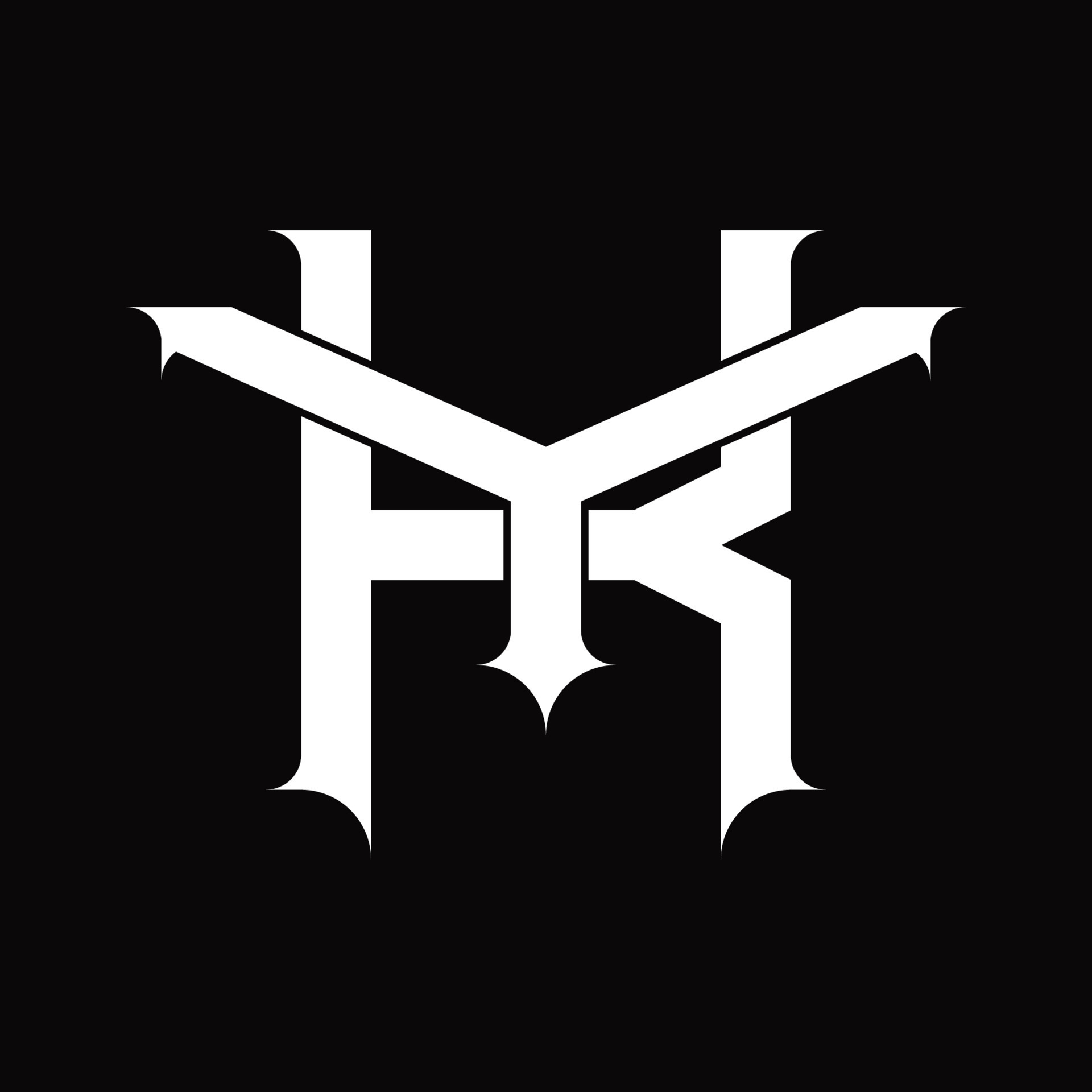 Yk Logo Monogram With Vintage Overlapping Linked Style Design Template