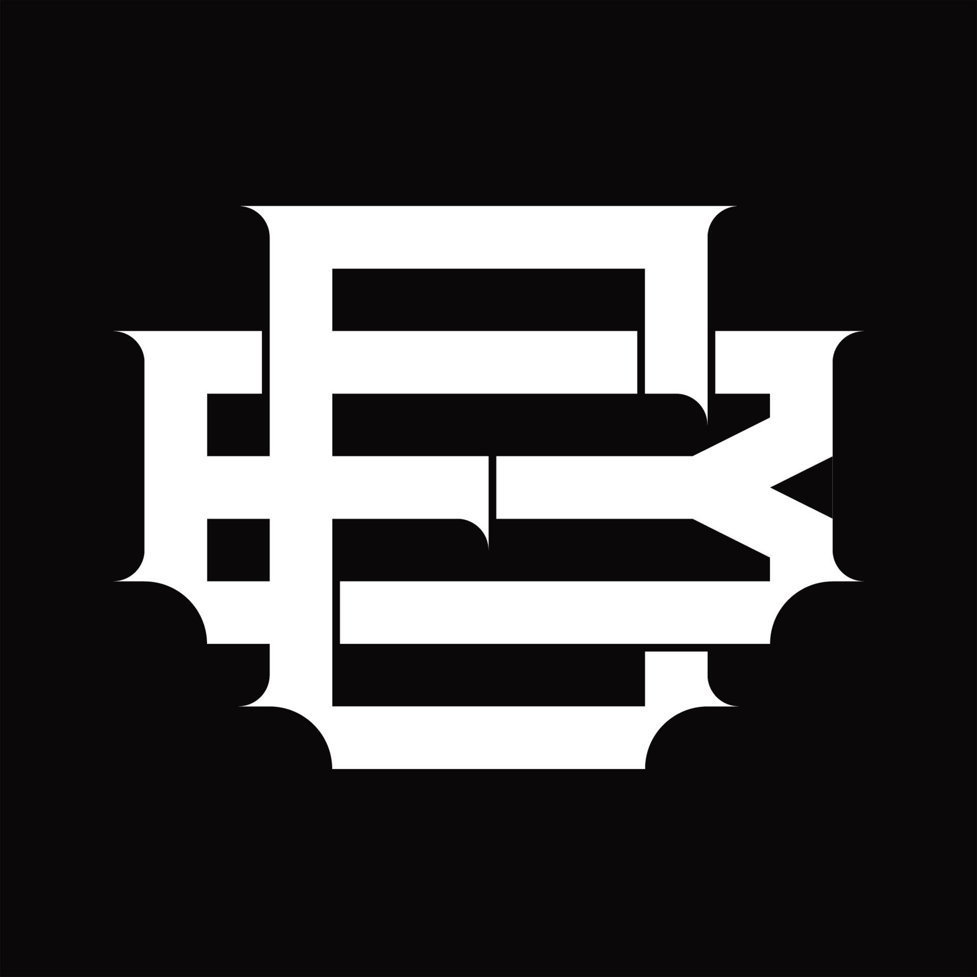 Be Logo Monogram With Vintage Overlapping Linked Style Design Template