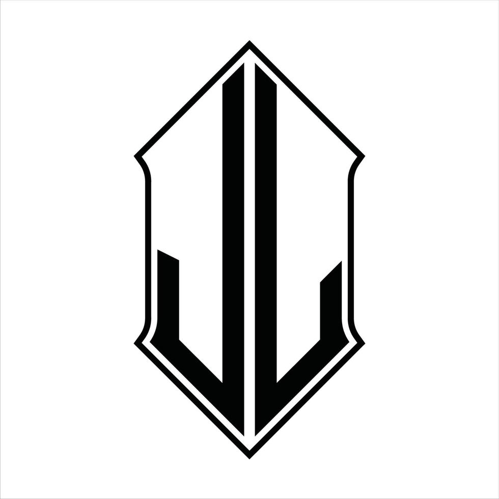 Logo monogram with shieldshape and outline design template vector icon abstract 16571644 Vector ...