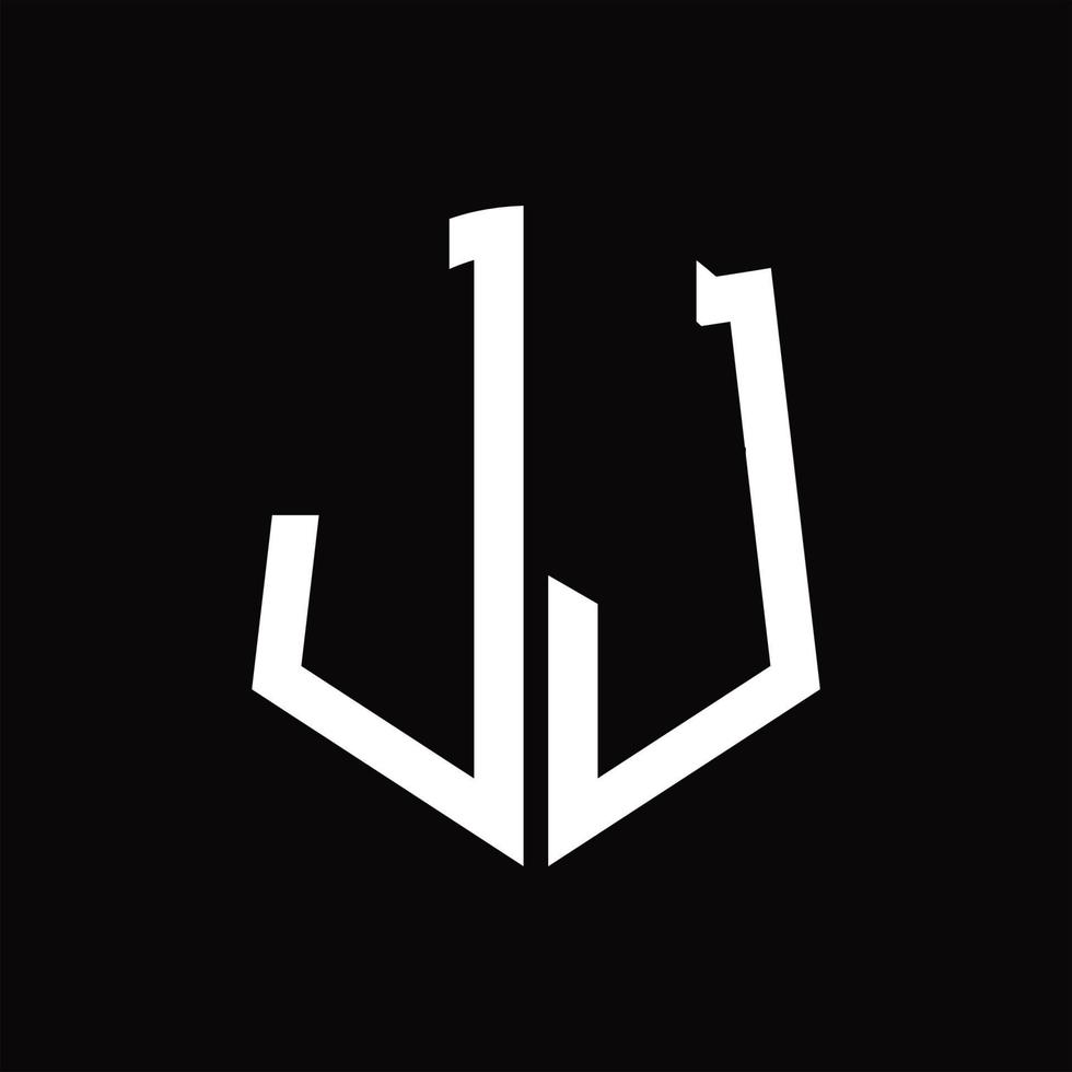 JJ Logo monogram with shield shape ribbon design template 16572744 Vector Art at Vecteezy