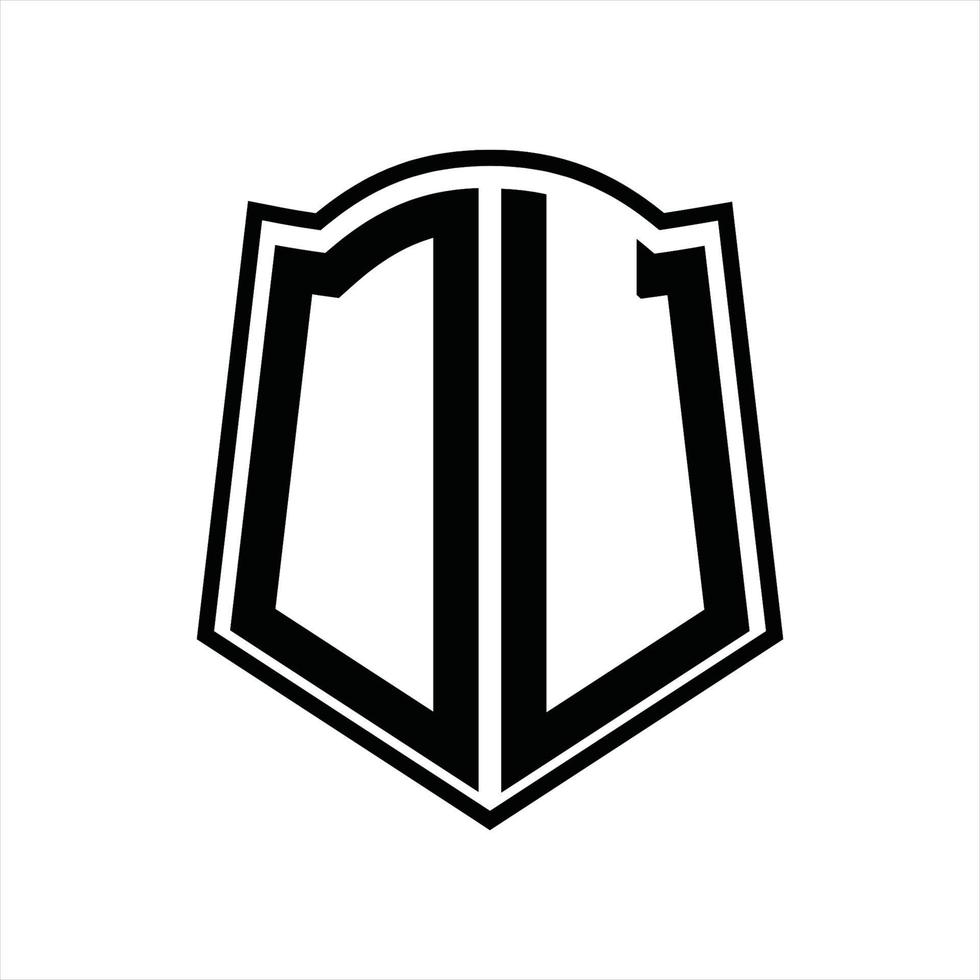 Logo Monogram With Shield Shape Outline Design Template 16573527 Vector Art At Vecteezy