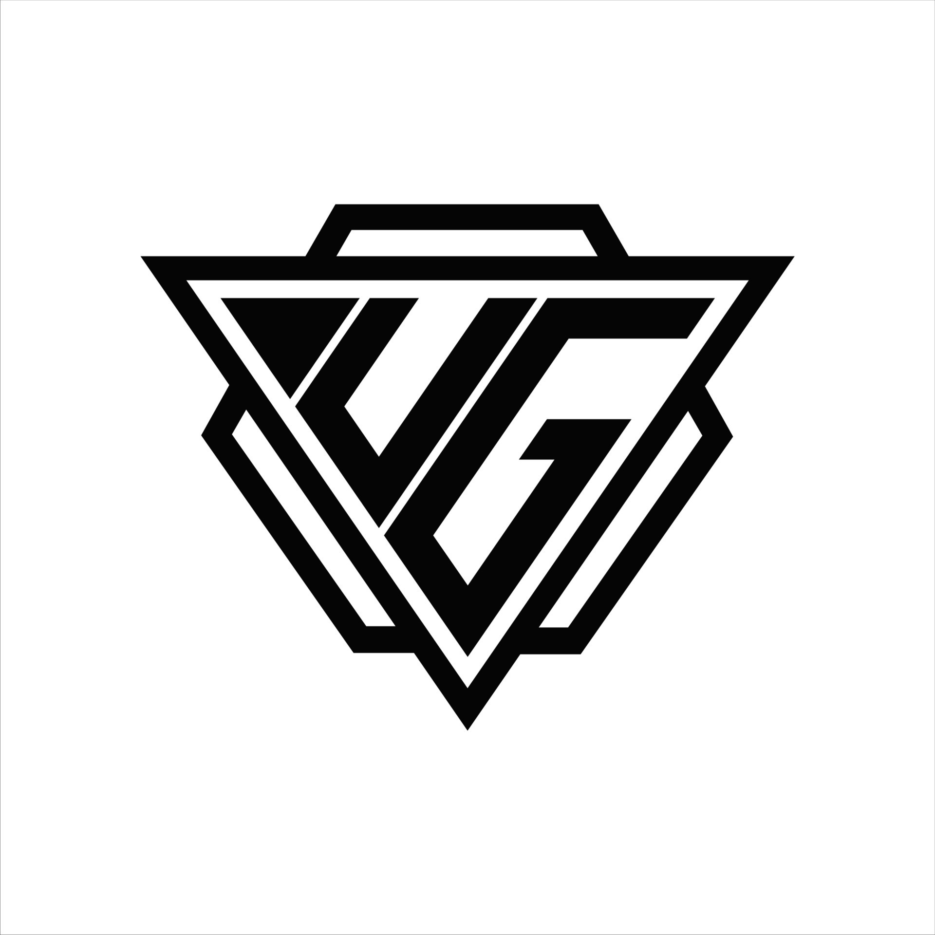 monograma del logotipo ug con plantilla de triángulo y hexágono ... monograma del logotipo ug con plantilla de triángulo y hexágono ...