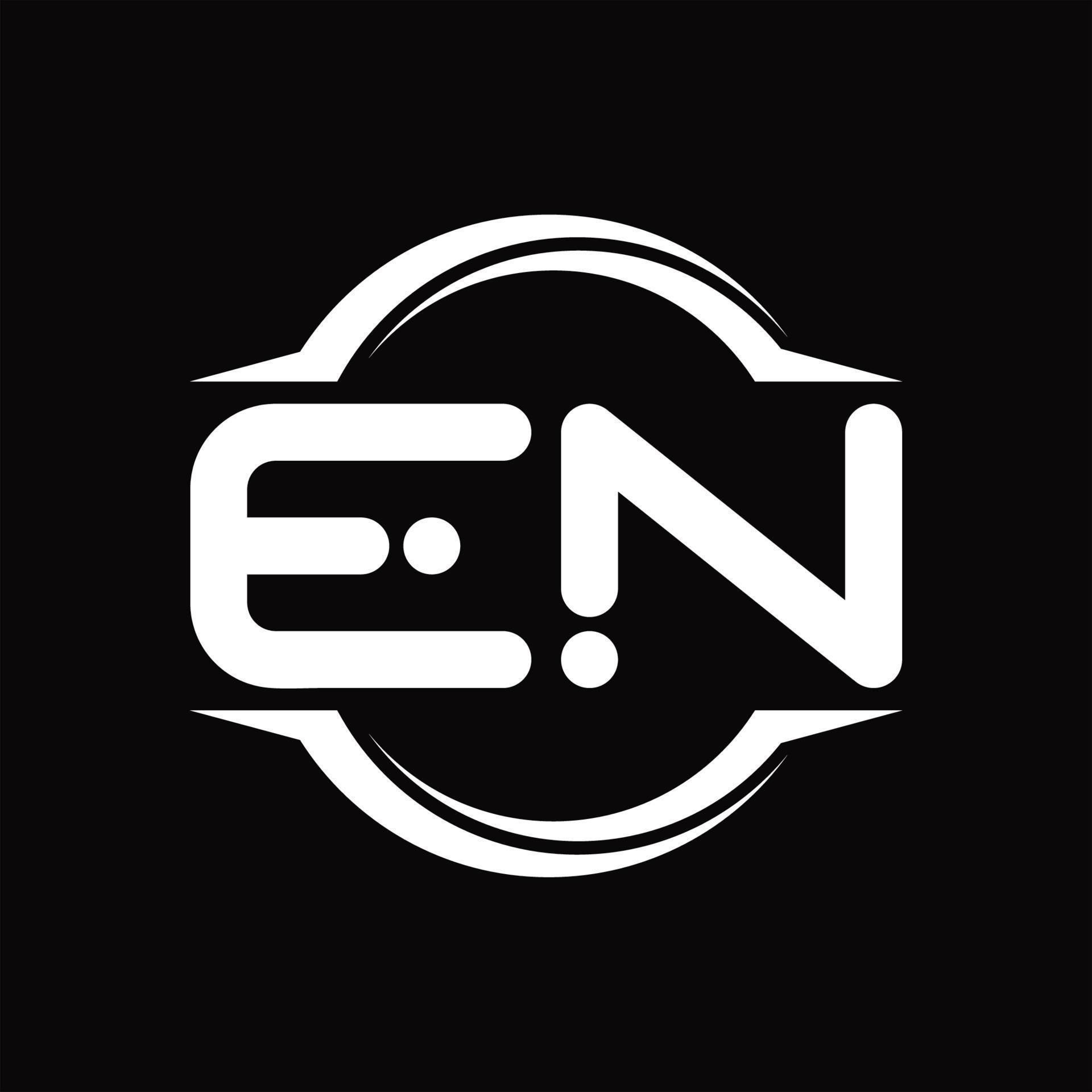 EN Logo monogram with circle rounded slice shape design template 16574076 Vector Art at Vecteezy