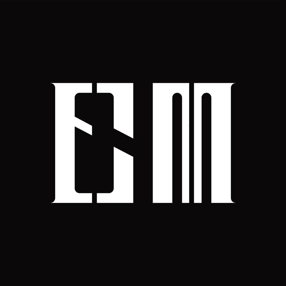 EM Logo monogram with middle slice design template 16574453 Vector Art ... EM Logo monogram with middle slice design template 16574453 Vector Art ...
