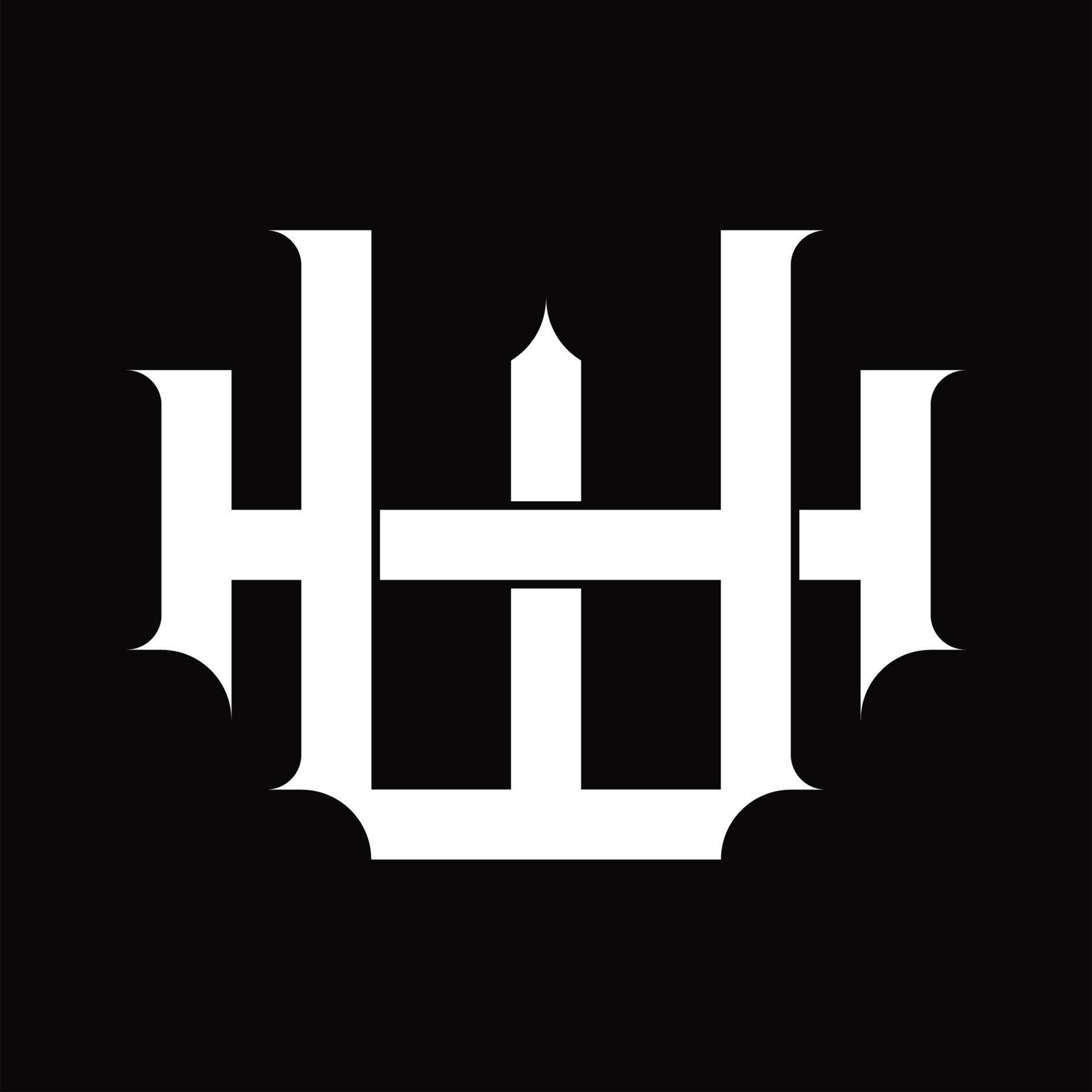 Hw Logo Monogram With Vintage Overlapping Linked Style Design Template