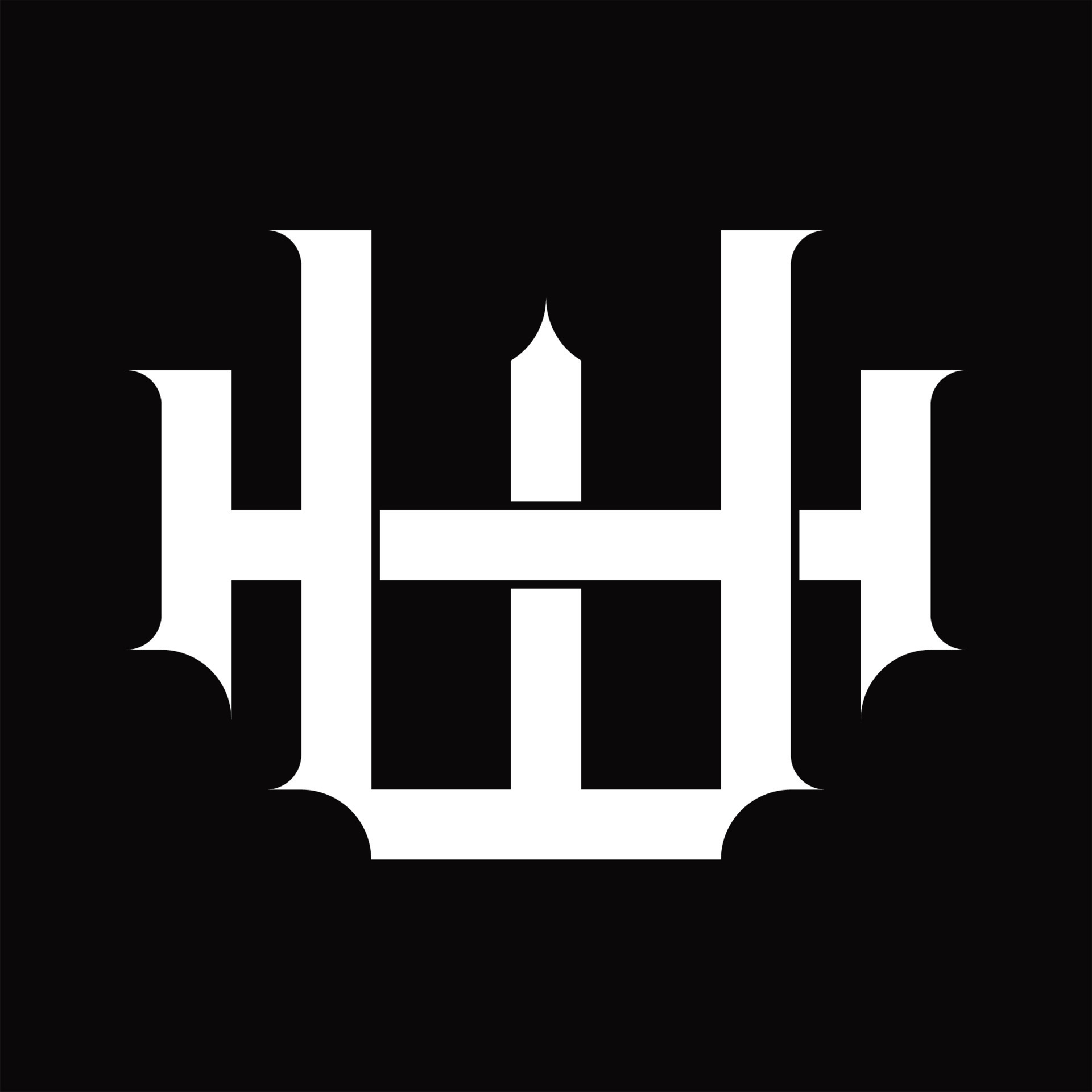 Hw Logo Monogram With Vintage Overlapping Linked Style Design Template