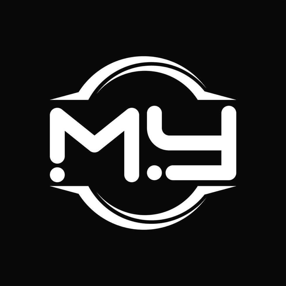MY Logo monogram with circle rounded slice shape design template 16574629 Vector Art at Vecteezy