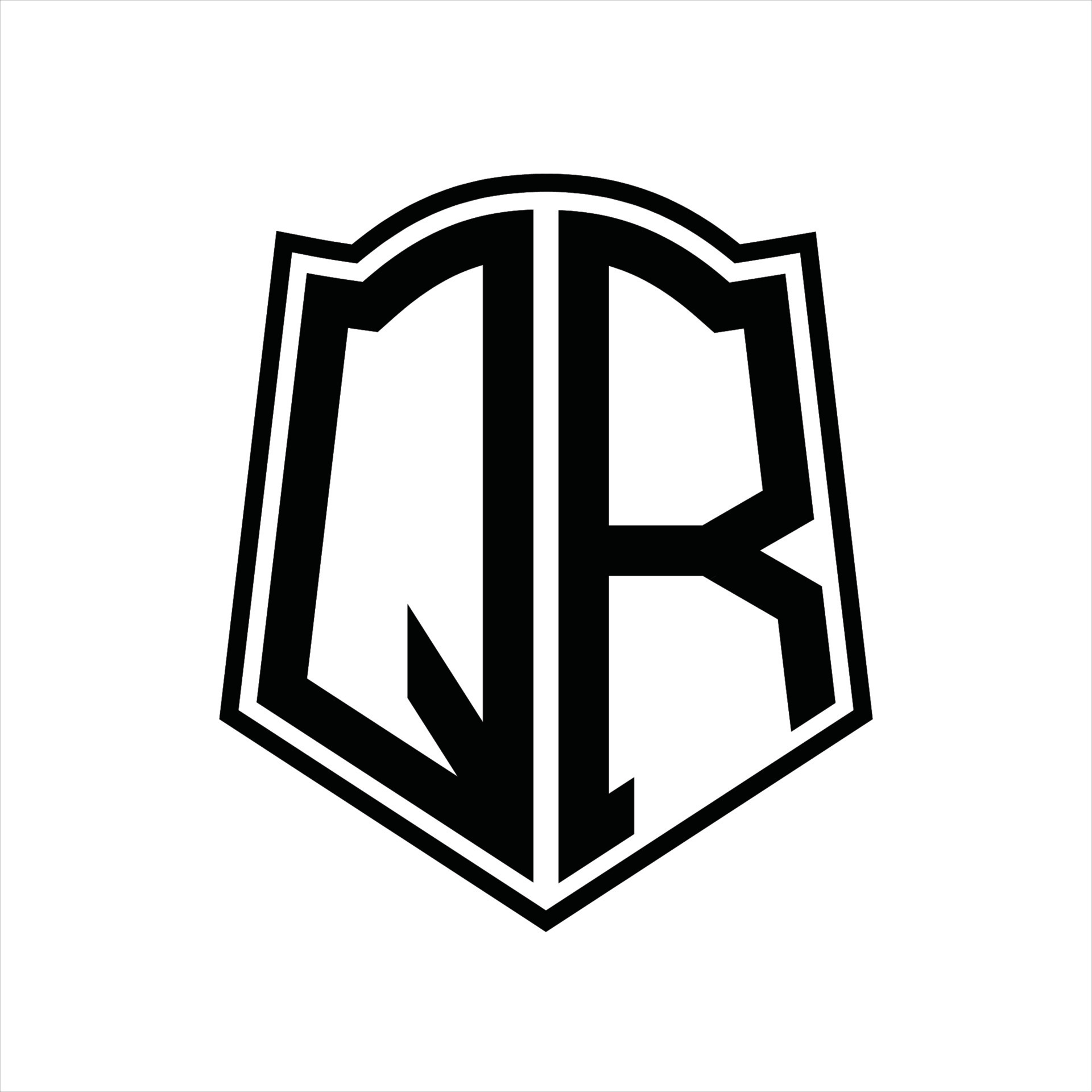 Qr Logo Monogram With Shield Shape Outline Design Template 16574735 Vector Art At Vecteezy