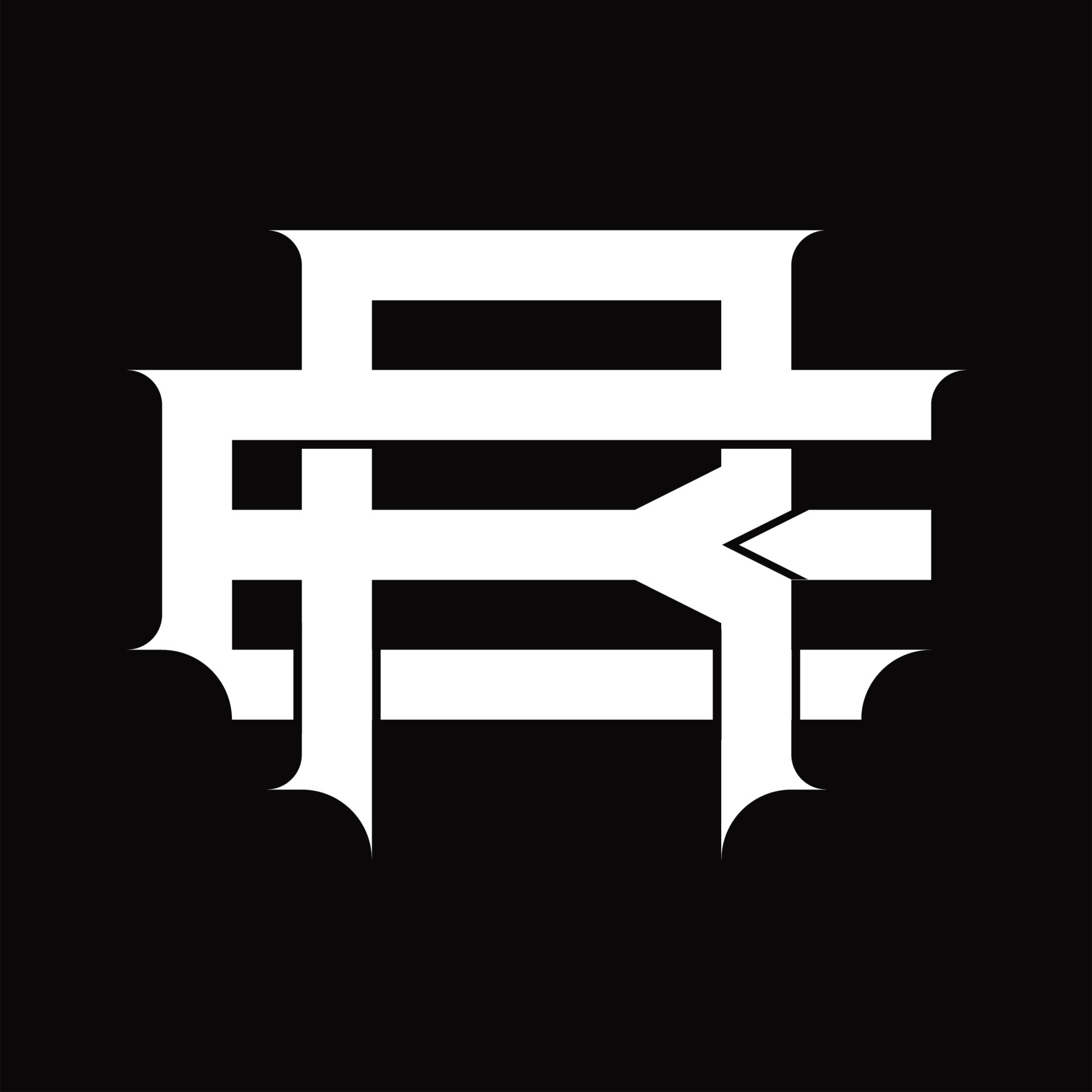 Er Logo Monogram With Vintage Overlapping Linked Style Design Template