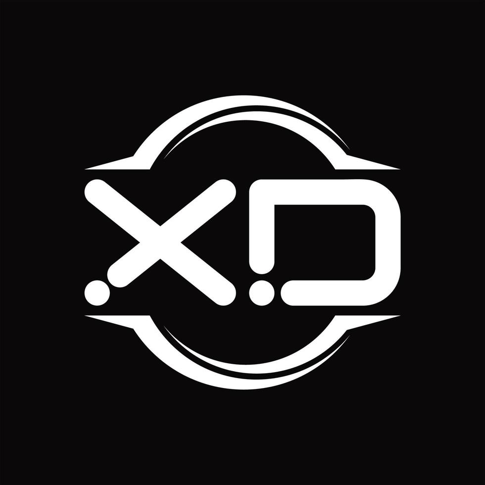 Xd Logo Monogram With Circle Rounded Slice Shape Design Template 16575969 Vector Art At Vecteezy