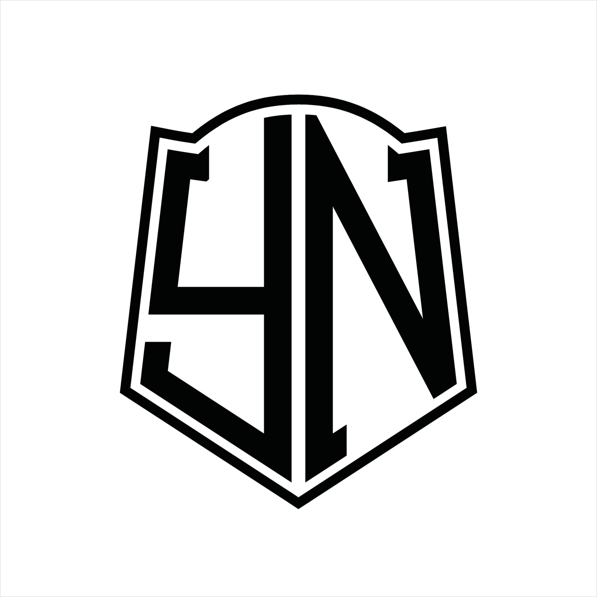 YN Logo monogram with shield shape outline design template 16576263 ... YN Logo monogram with shield shape outline design template 16576263 ...