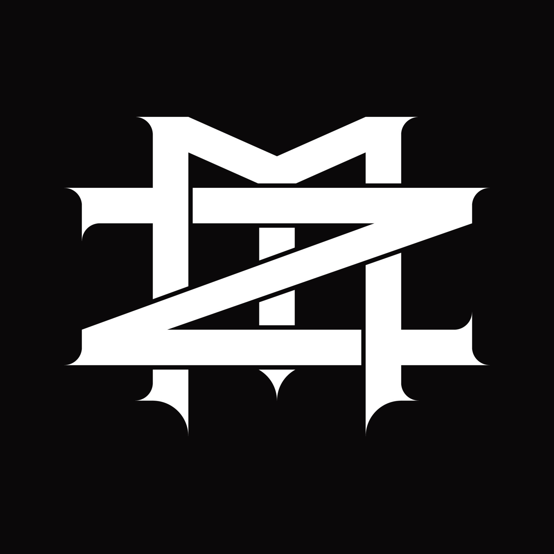 Zm Logo Monogram With Vintage Overlapping Linked Style Design Template