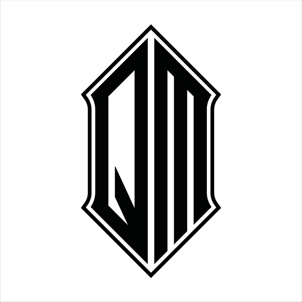 monograma de logotipo con forma de escudo y plantilla de diseño de ...