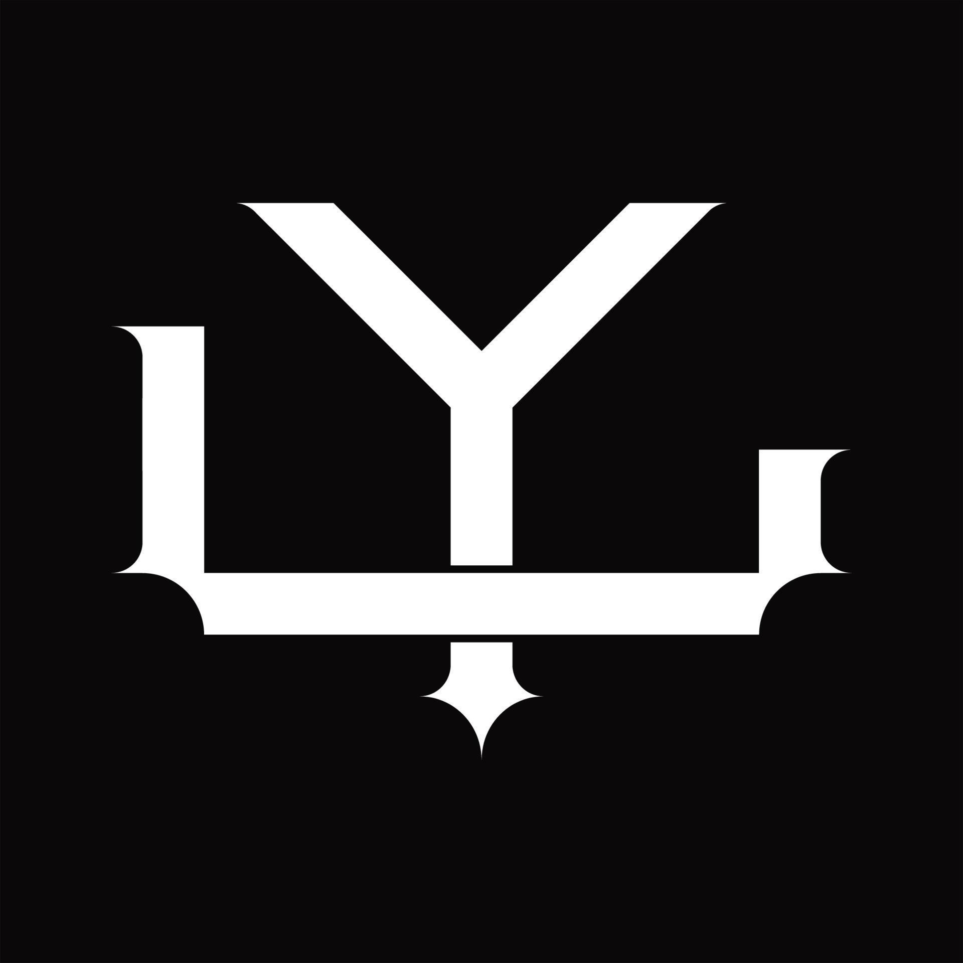 Ly Logo Monogram With Vintage Overlapping Linked Style Design Template