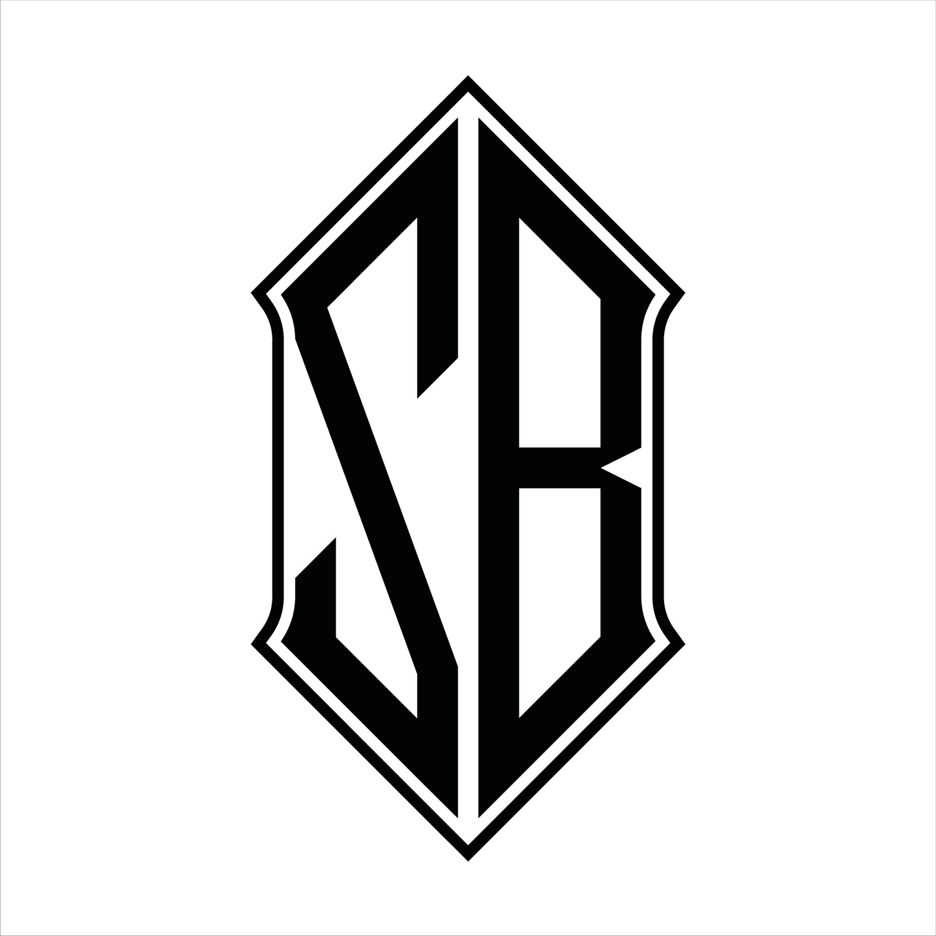 Zb Logo Monogram With Shieldshape And Outline Design Template Vector Icon Abstract 16578731