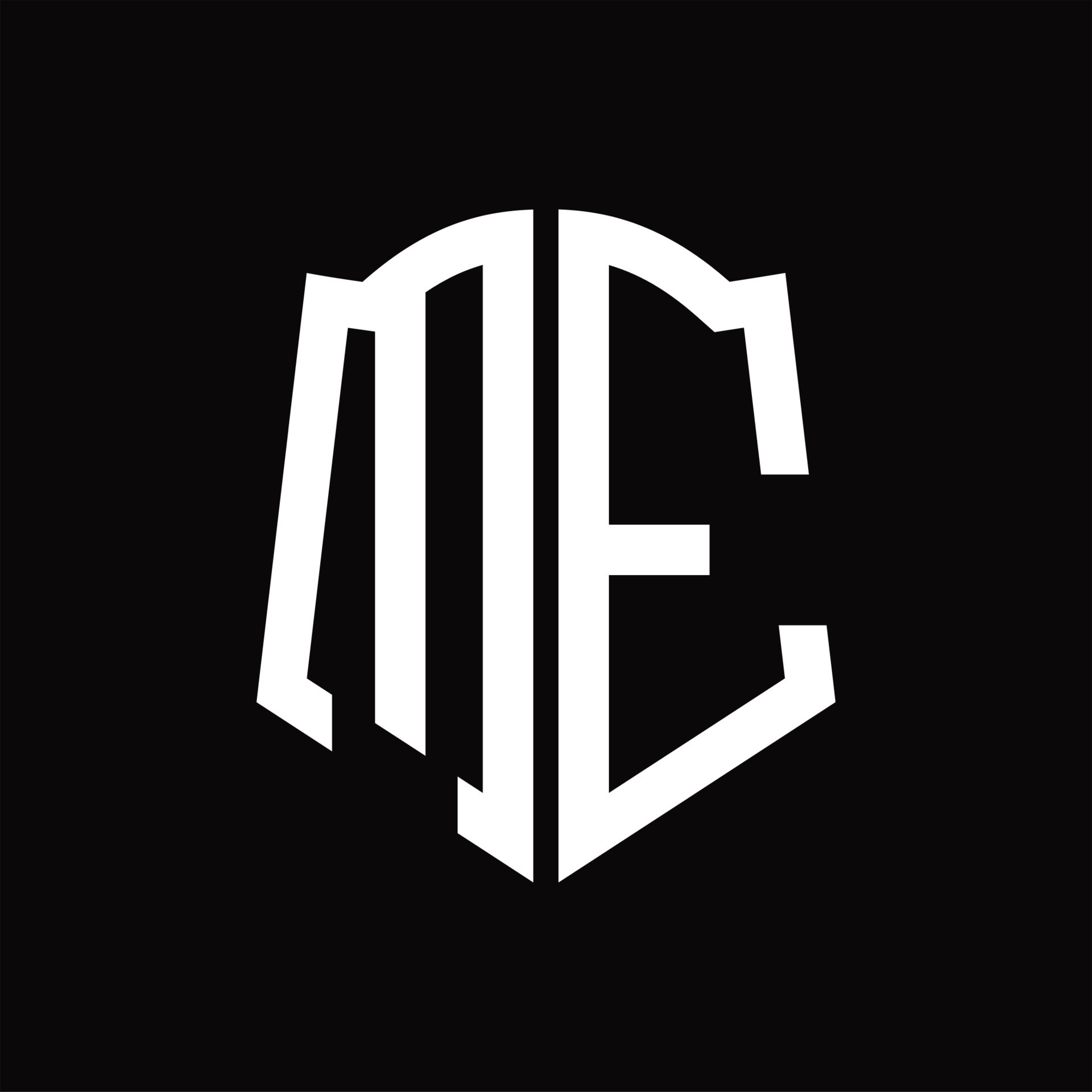 ME Logo monogram with shield shape ribbon design template 16580022 Vector Art at Vecteezy