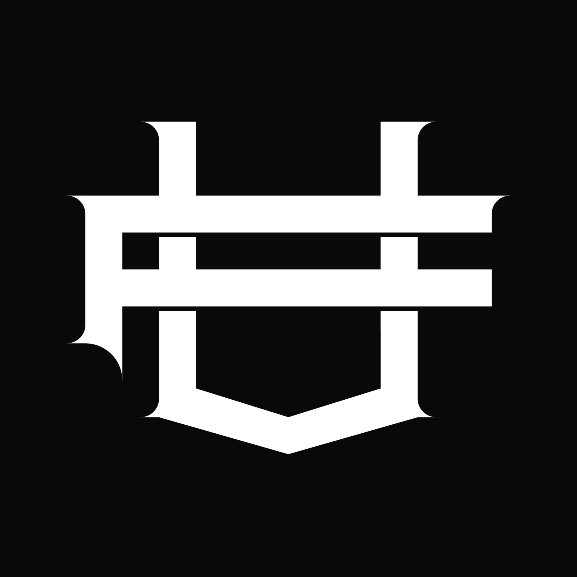 Fv Logo Monogram With Vintage Overlapping Linked Style Design Template
