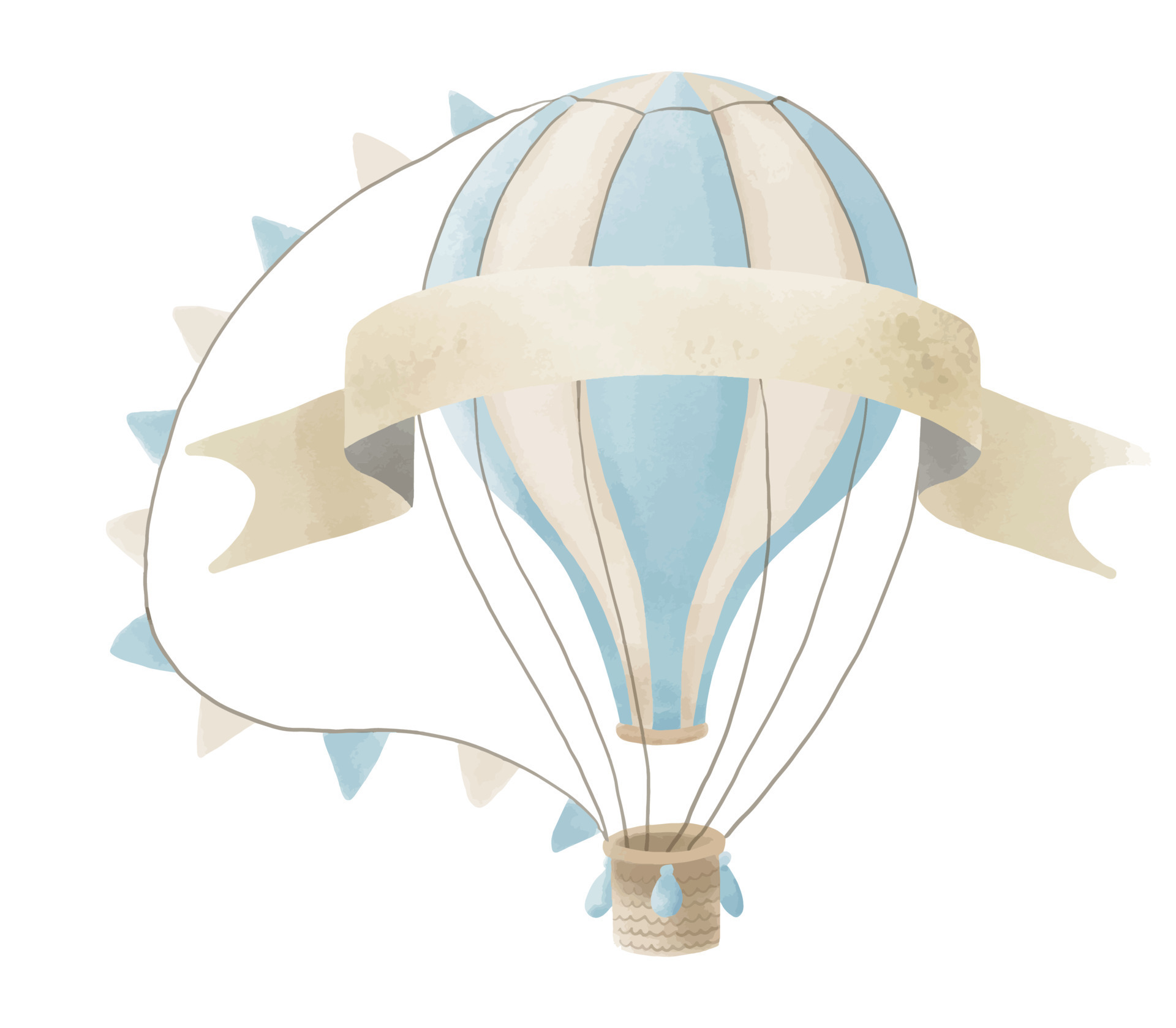 Hot Air Balloon Clip Art Pastel