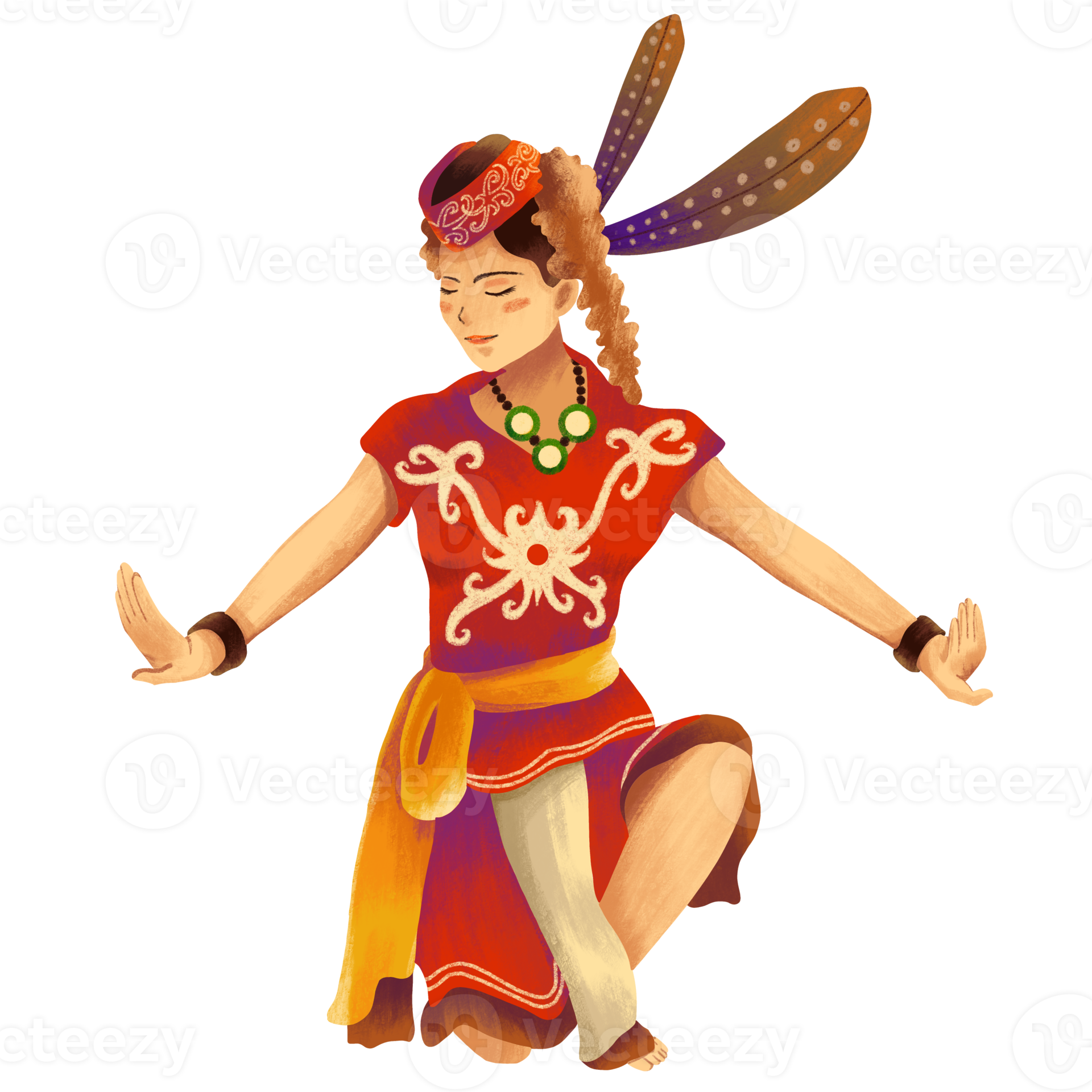 Ethnic Dance Of The Dayak Tribe Of Kalimantan Island 16582662 Png