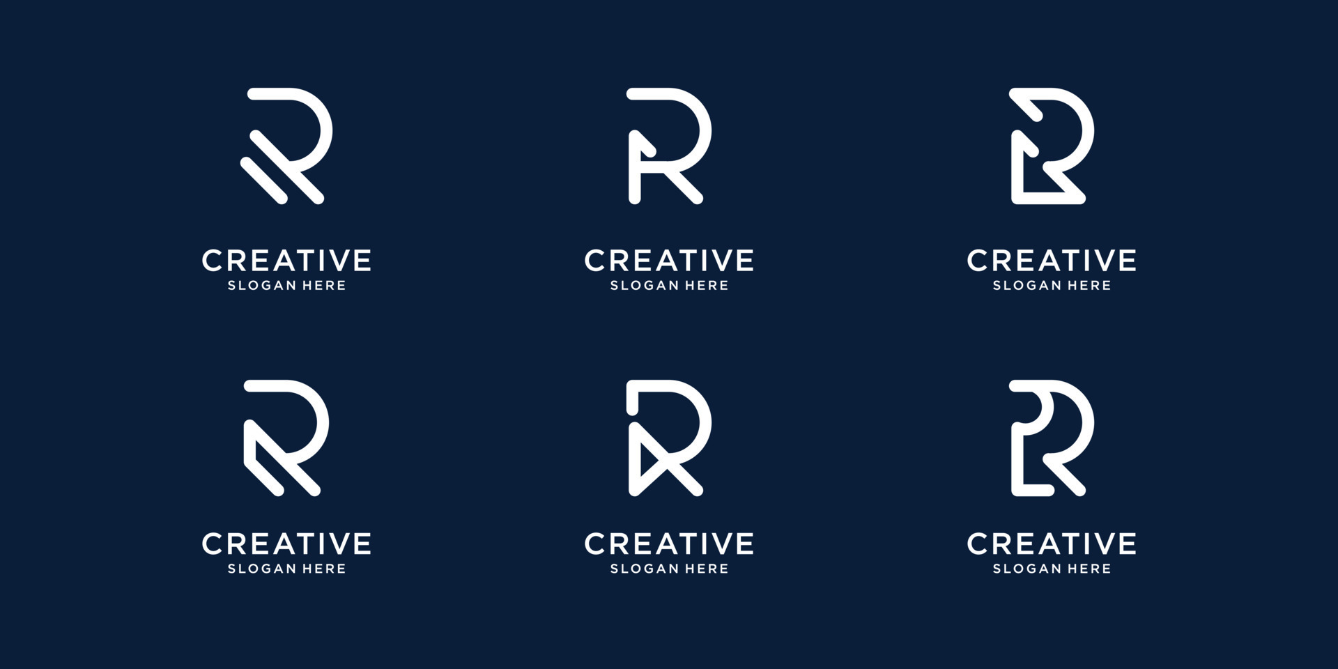 set of creative r logo minimalist design. abstract concept initial r logo for your business ...