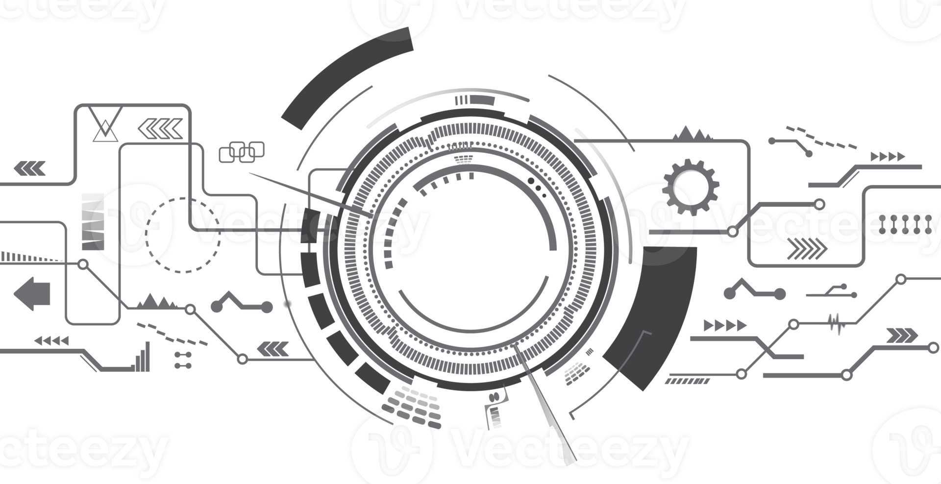 Abstract Technological Background With Various Technological Elements