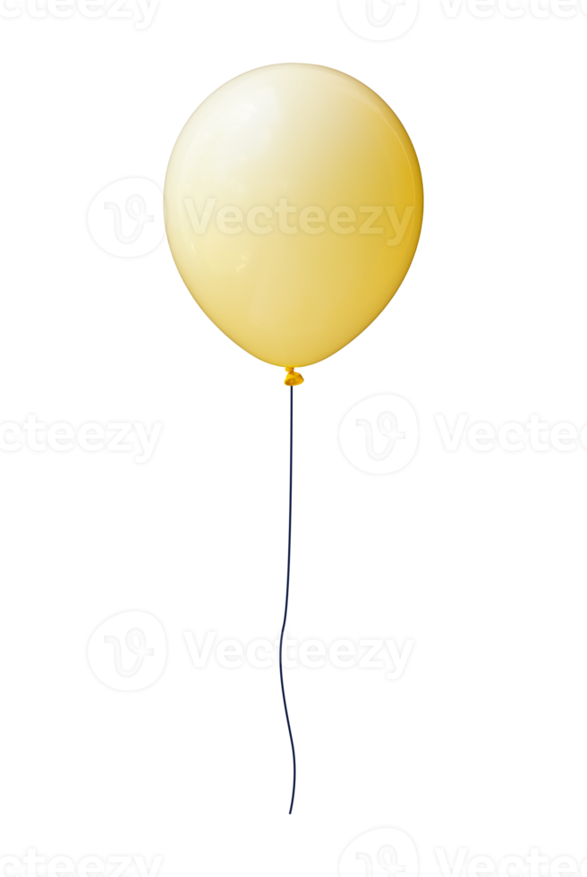 Helium Balloon In Yellow Color With A Rope Isolated Background 16586577 Png