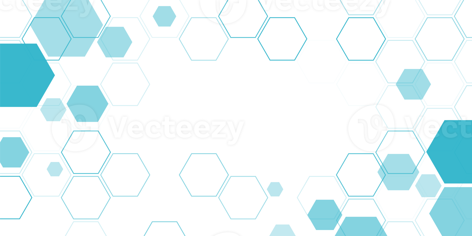 Blue hexagon shape for digital futuristic frame 16586648 PNG