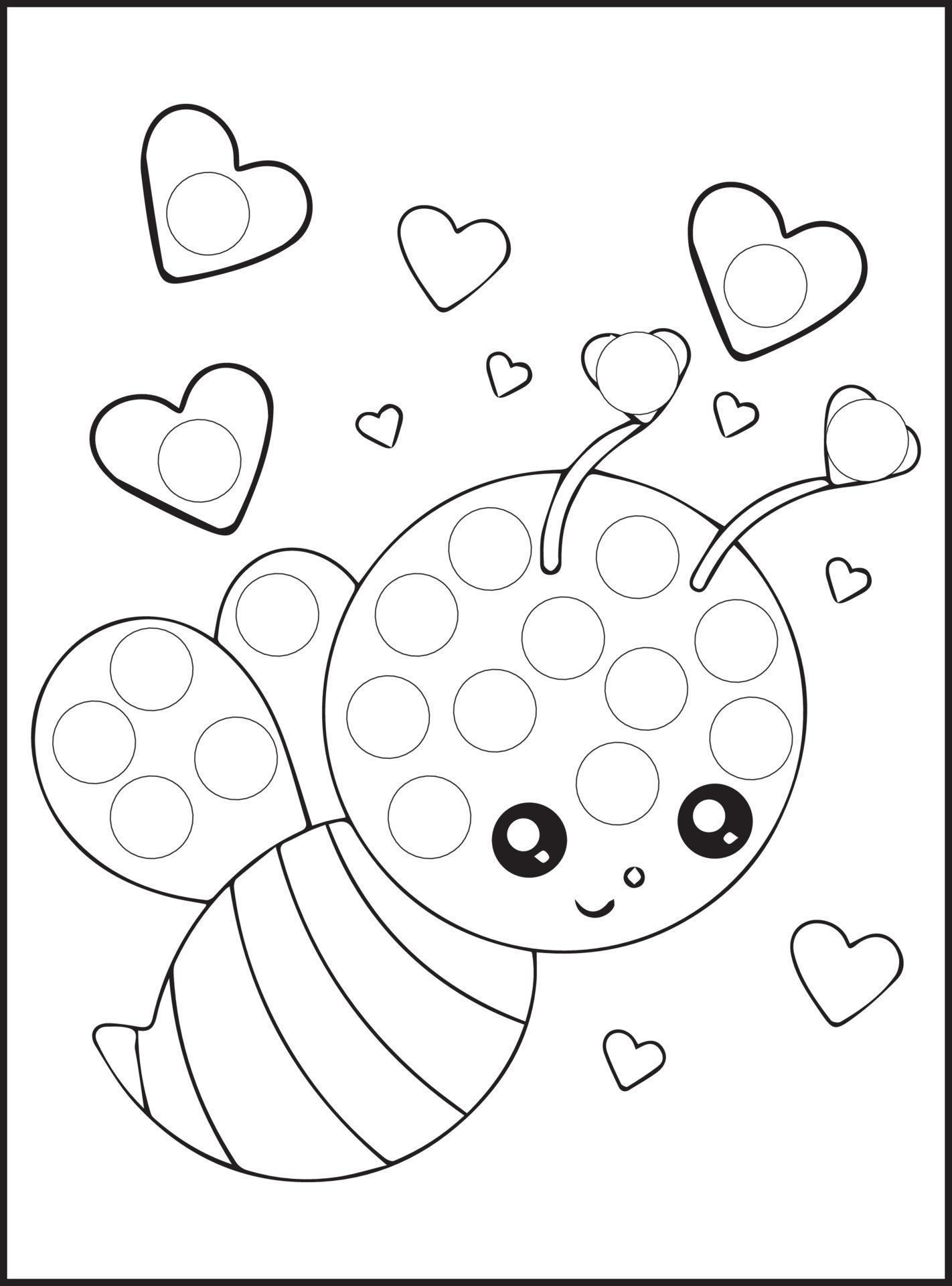 Valentine's Day Dot Markers Activity 16587708 Vector Art at Vecteezy