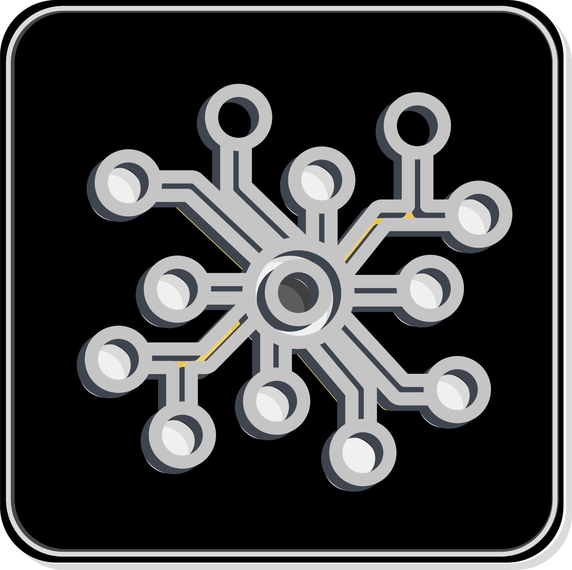 Icon Neural Network Related To Machine Learning Symbol Glossy Style