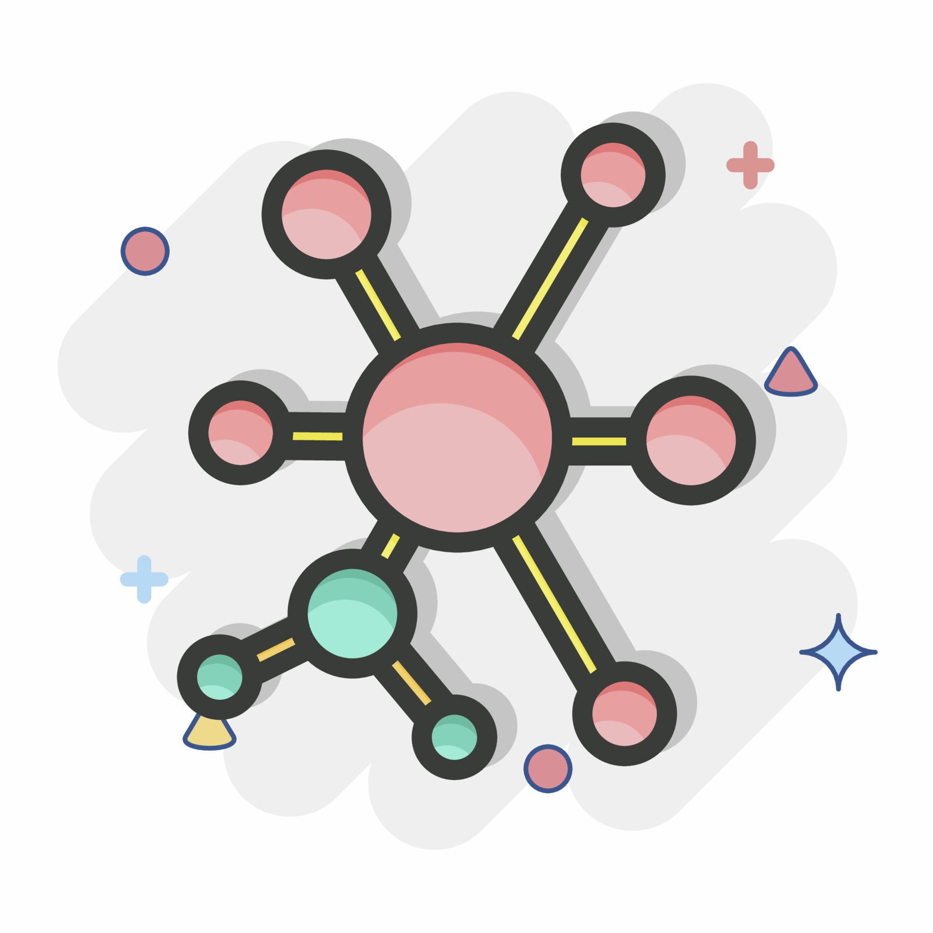 Icon Q-Learning. related to Machine Learning symbol. Comic Style ...